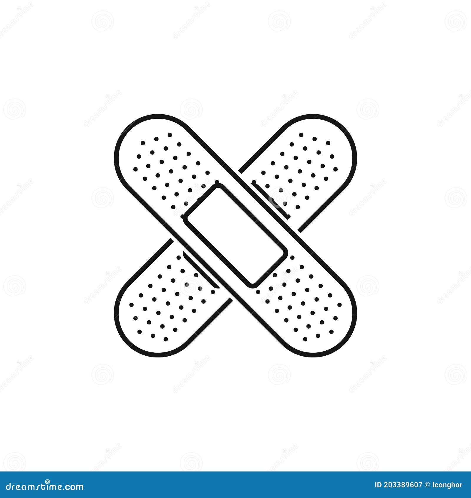 Adhesive Plaster Line Icon. Stock Vector - Illustration of icon ...