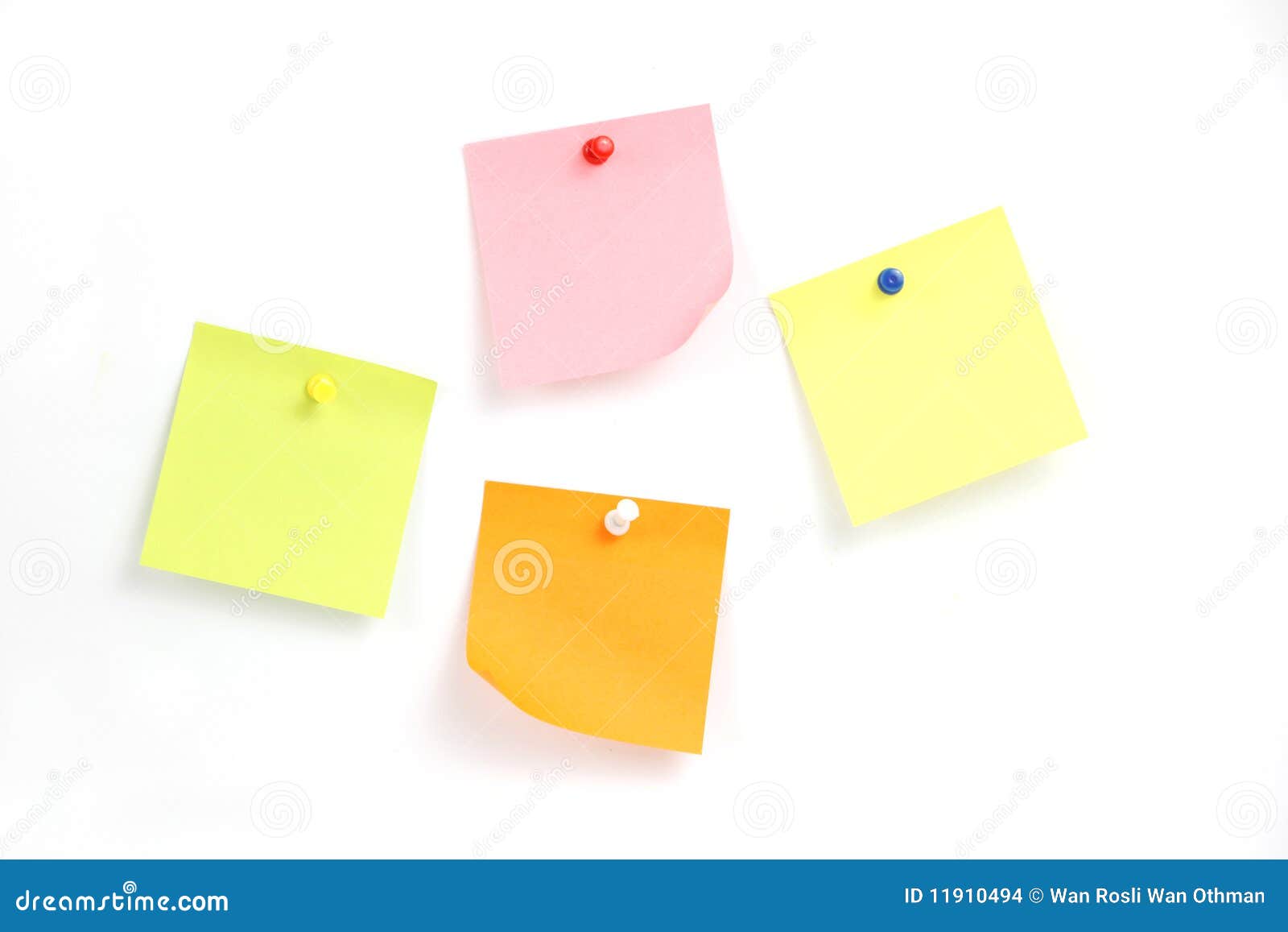Adhesive / Sticky Notes on White Stock Photo - Image of card, message ...