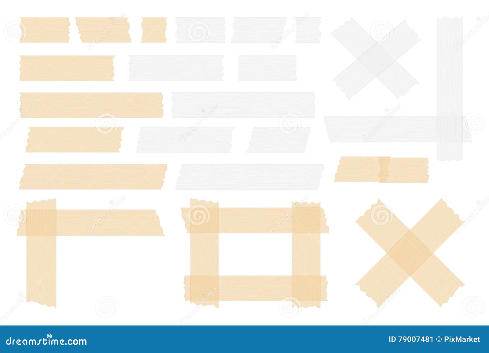 Adhesive Tape. Pink Sticky Wrinkled Paper Tape With Shadows Creases ...