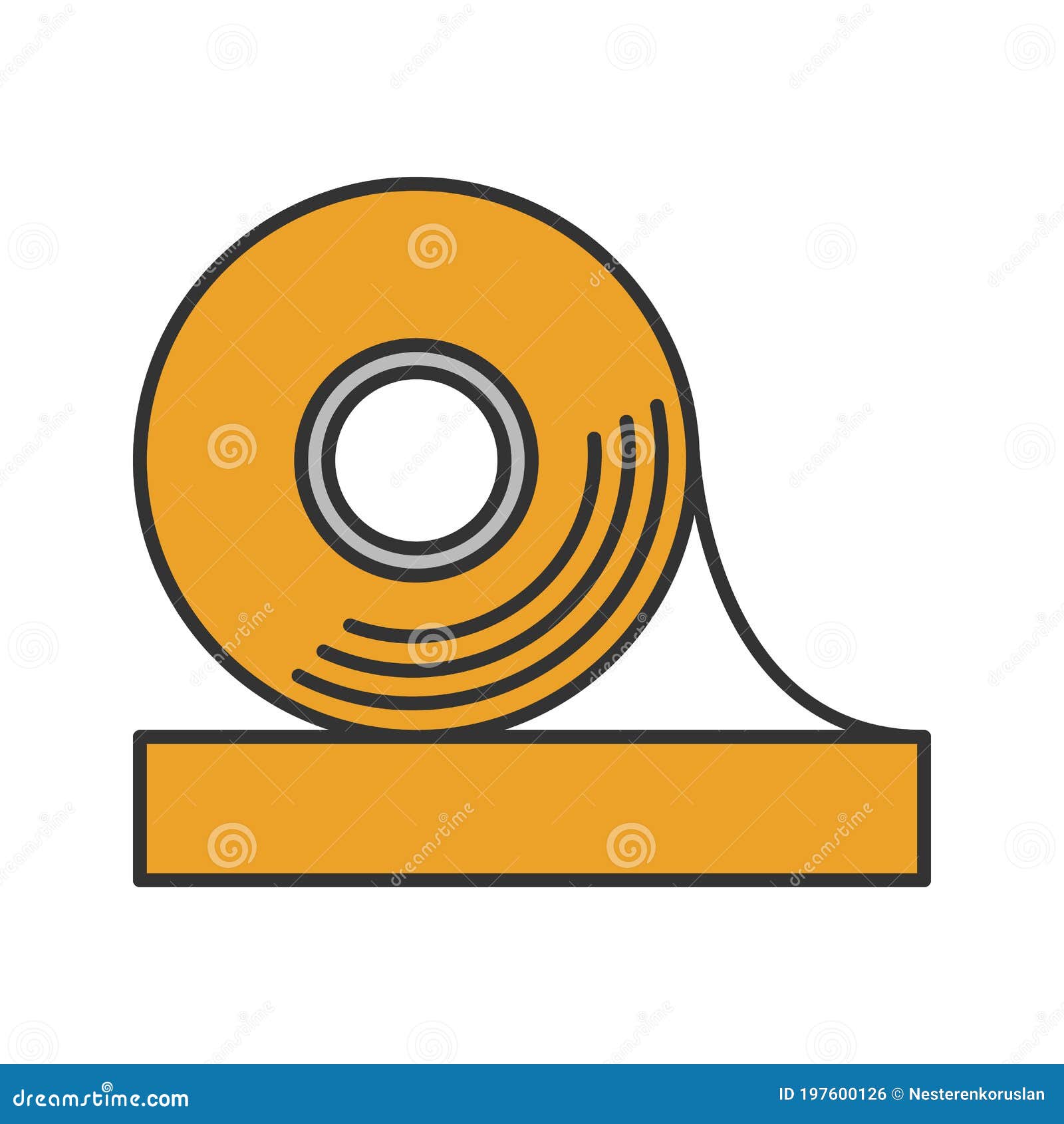 Adhesive Tape Roll Color Icon Stock Vector - Illustration of renovation ...