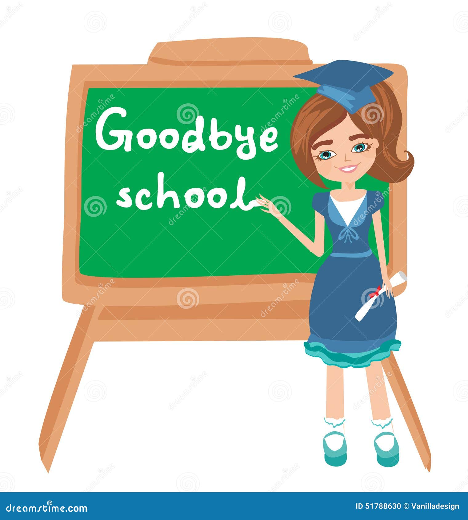 Adiós escuela ilustración del vector. Ilustración de acontecimiento ...