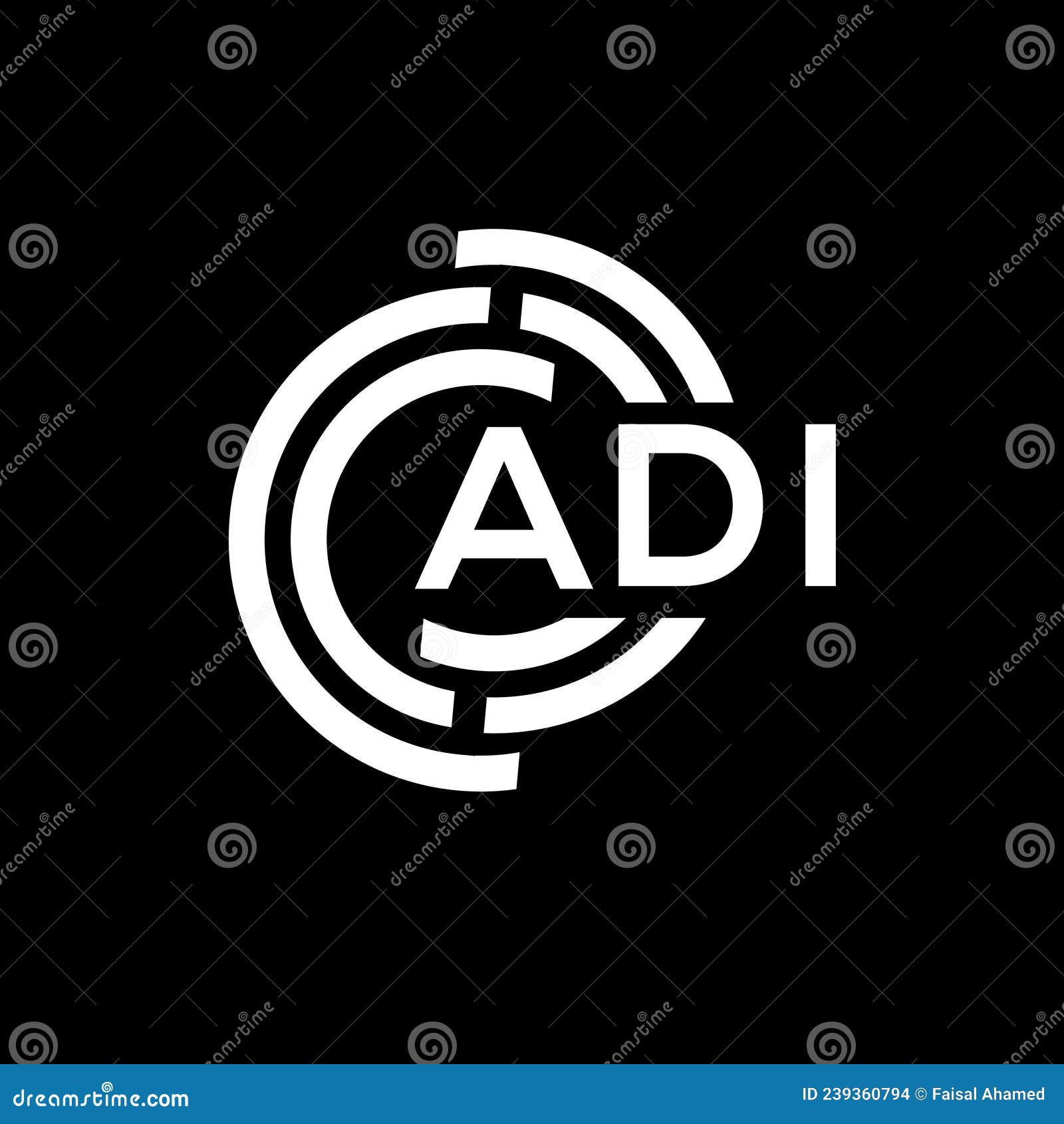 ADI Letter Logo Design on Black Background. ADI Creative Initials ...