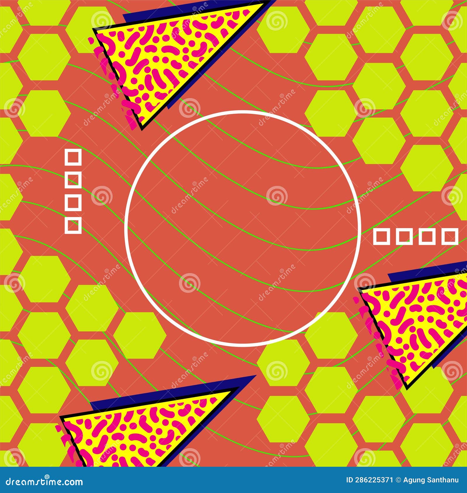 Abstract Background Square Card with Various Geometric Shapes Ornaments ...