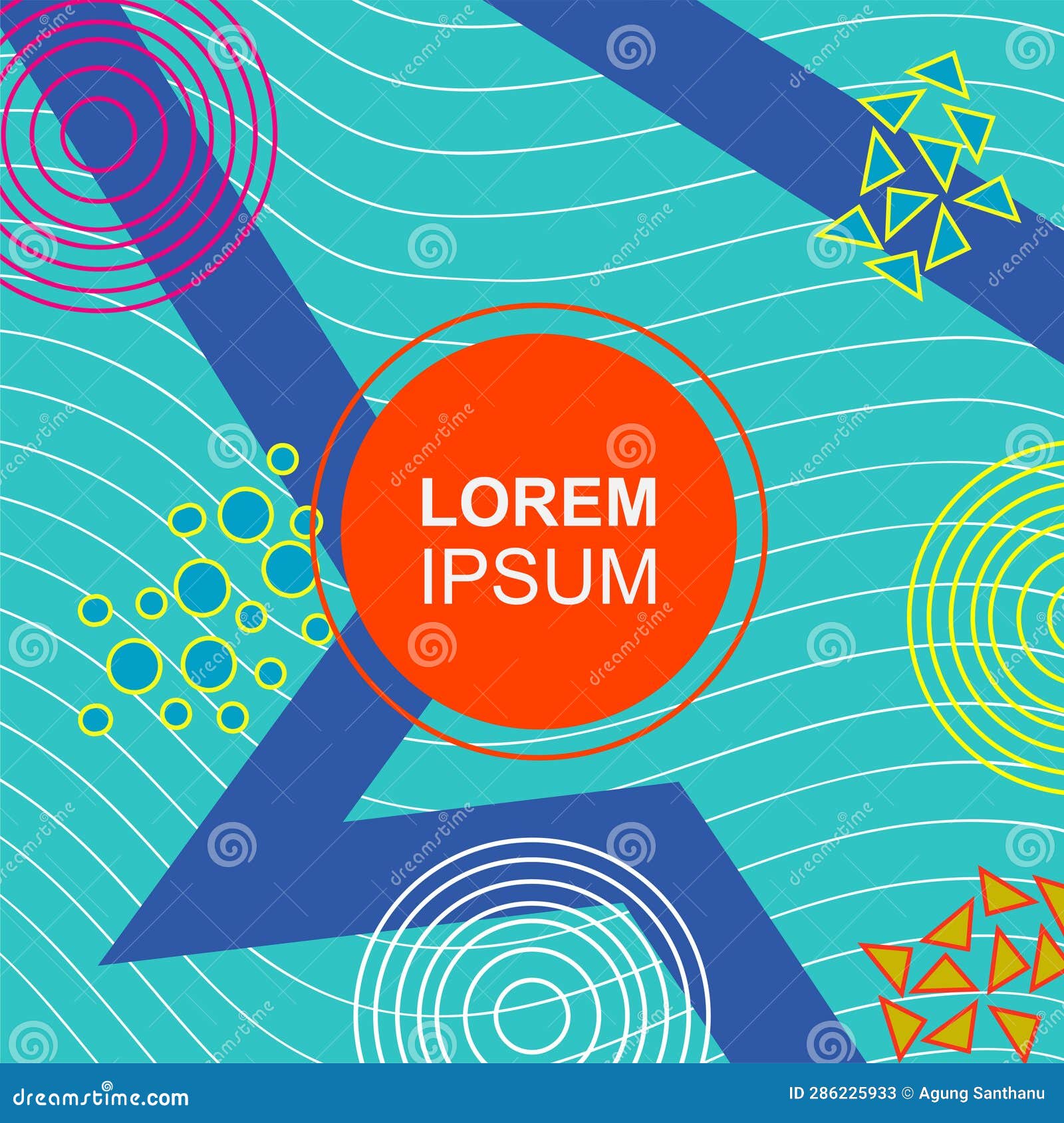 Abstract Background Square Card with Various Geometric Shapes Ornaments ...