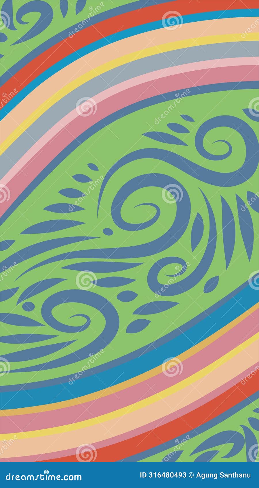 Abstract Background of Stripes and Swirls Ornamental Shapes. Stock ...