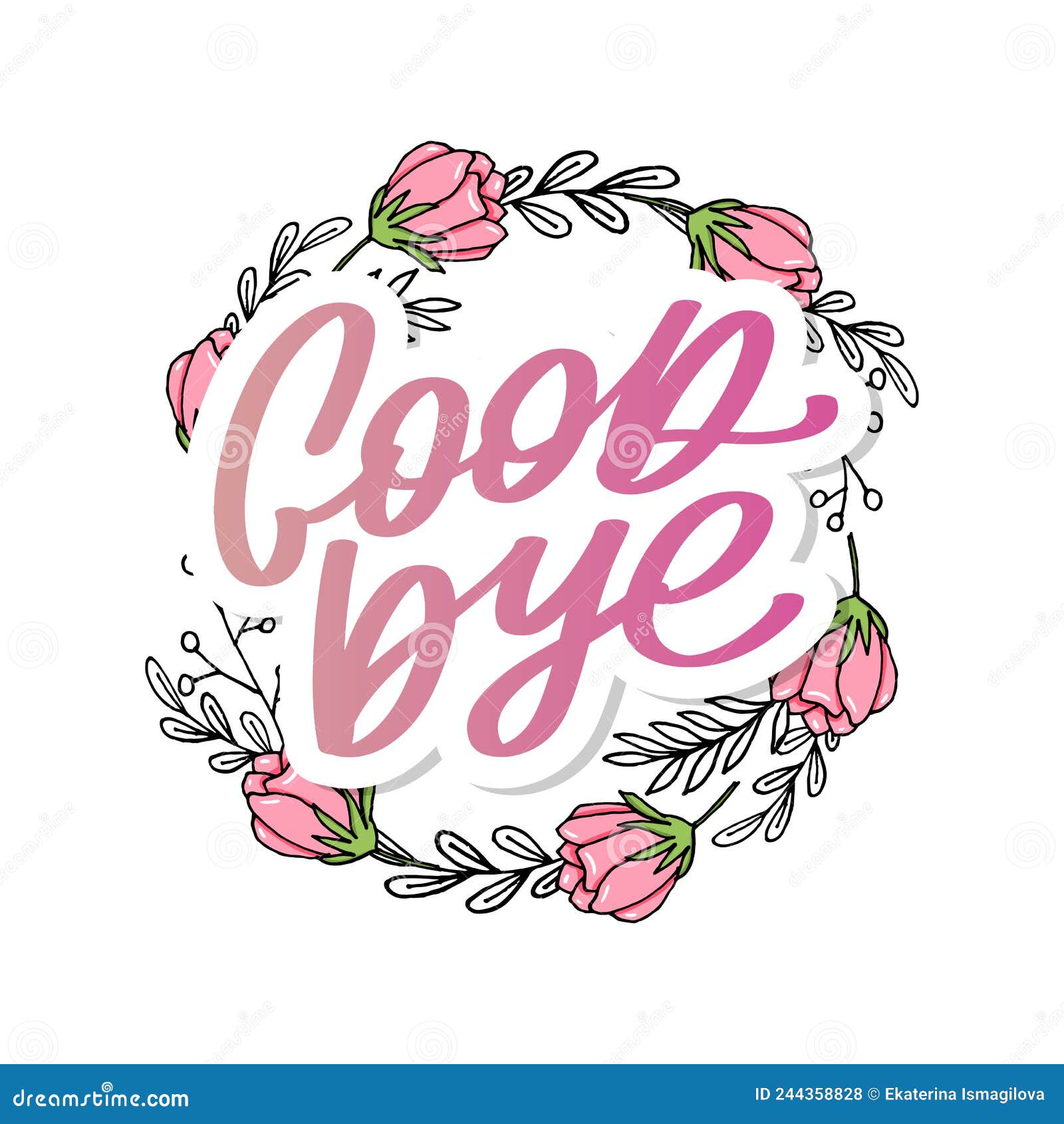 Adieu Lettrage Calligraphique Sur Tache Jaune Illustration de Vecteur ...