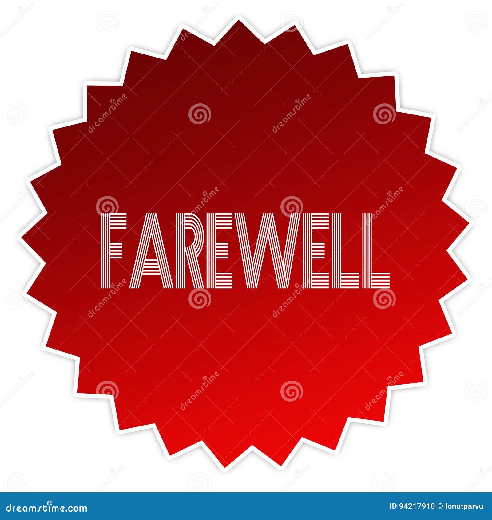 ADIEU Sur Le Label Rouge D'autocollant Illustration Stock ...