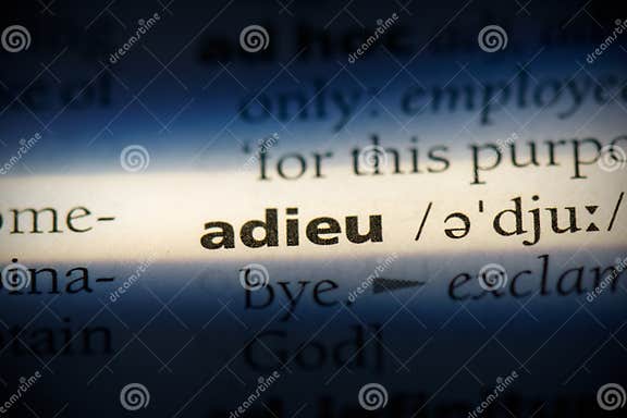 Adieu stock photo. Image of info, etymology, highlight - 161577978