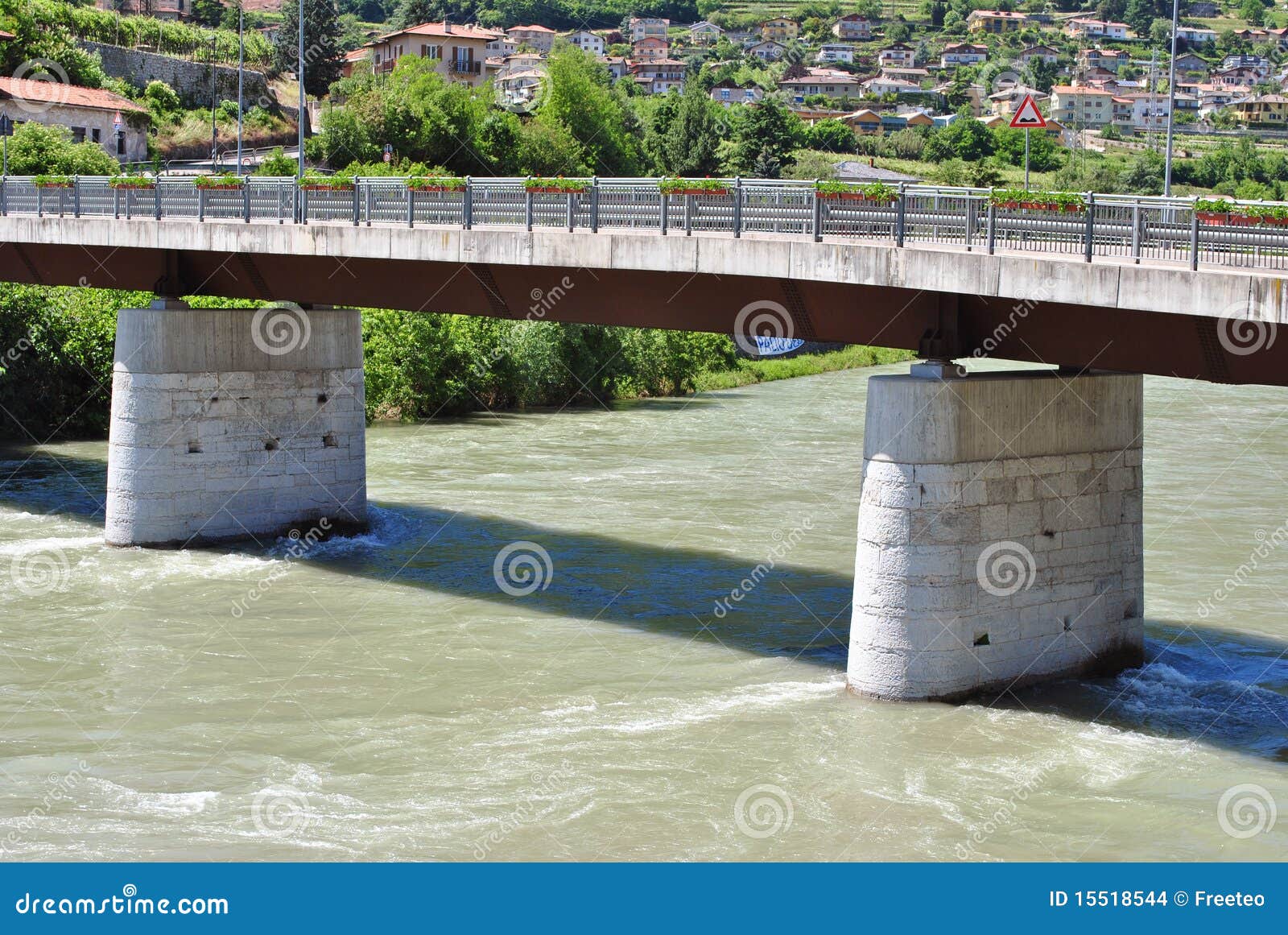 Adige river stock photo. Image of coastline, embankment - 15518544