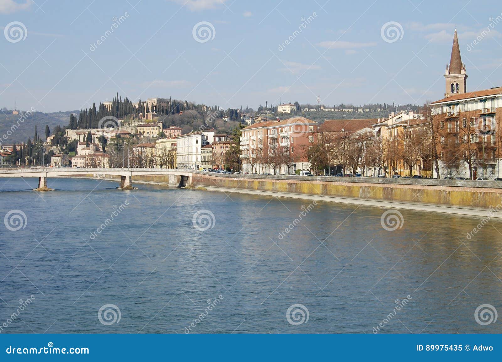 Adige River - Verona - Italy Stock Image - Image of historic, cityscape ...