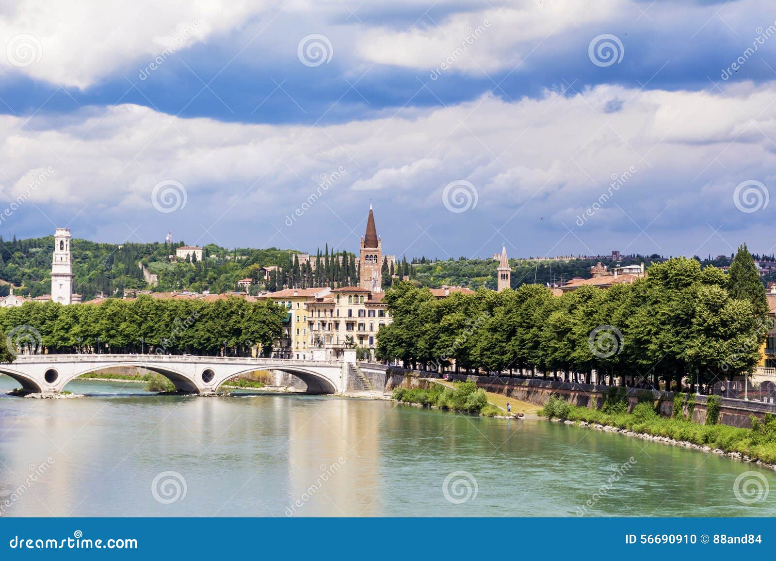 Adige River in Verona , Italy Stock Photo - Image of italy, adice: 56690910