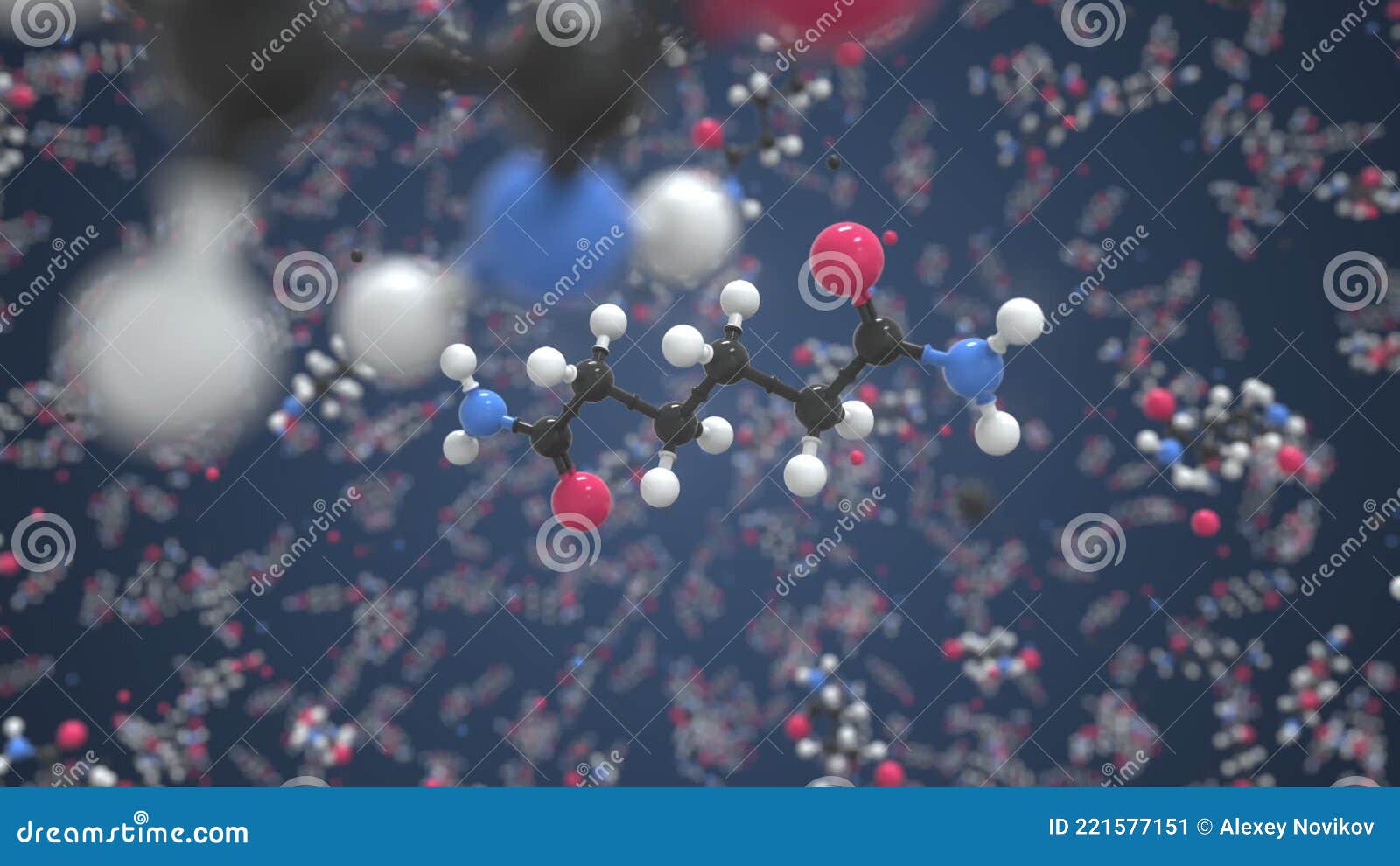 Adipamide Molecule. Conceptual Molecular Model. Chemical Looping 3d ...