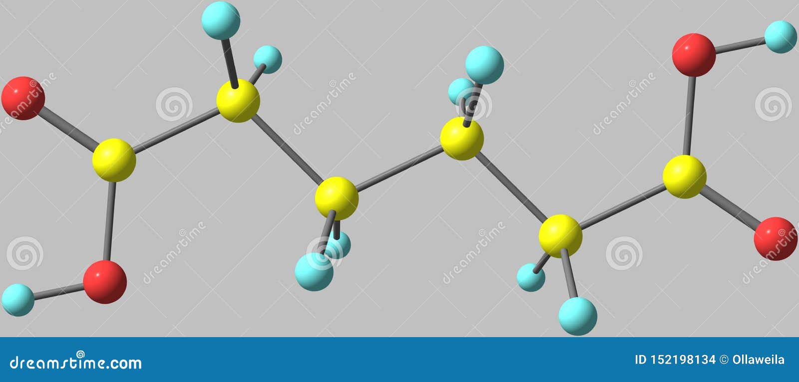 Adipic Acid Molecular Structure Isolated on Grey Stock Illustration ...