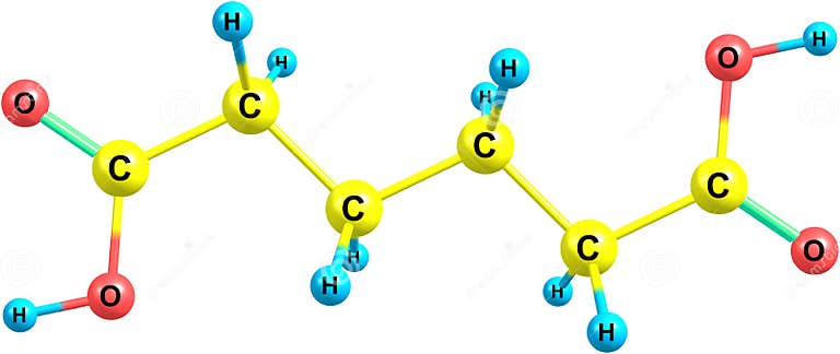 Adipic Acid Molecular Structure Isolated on White Stock Illustration ...