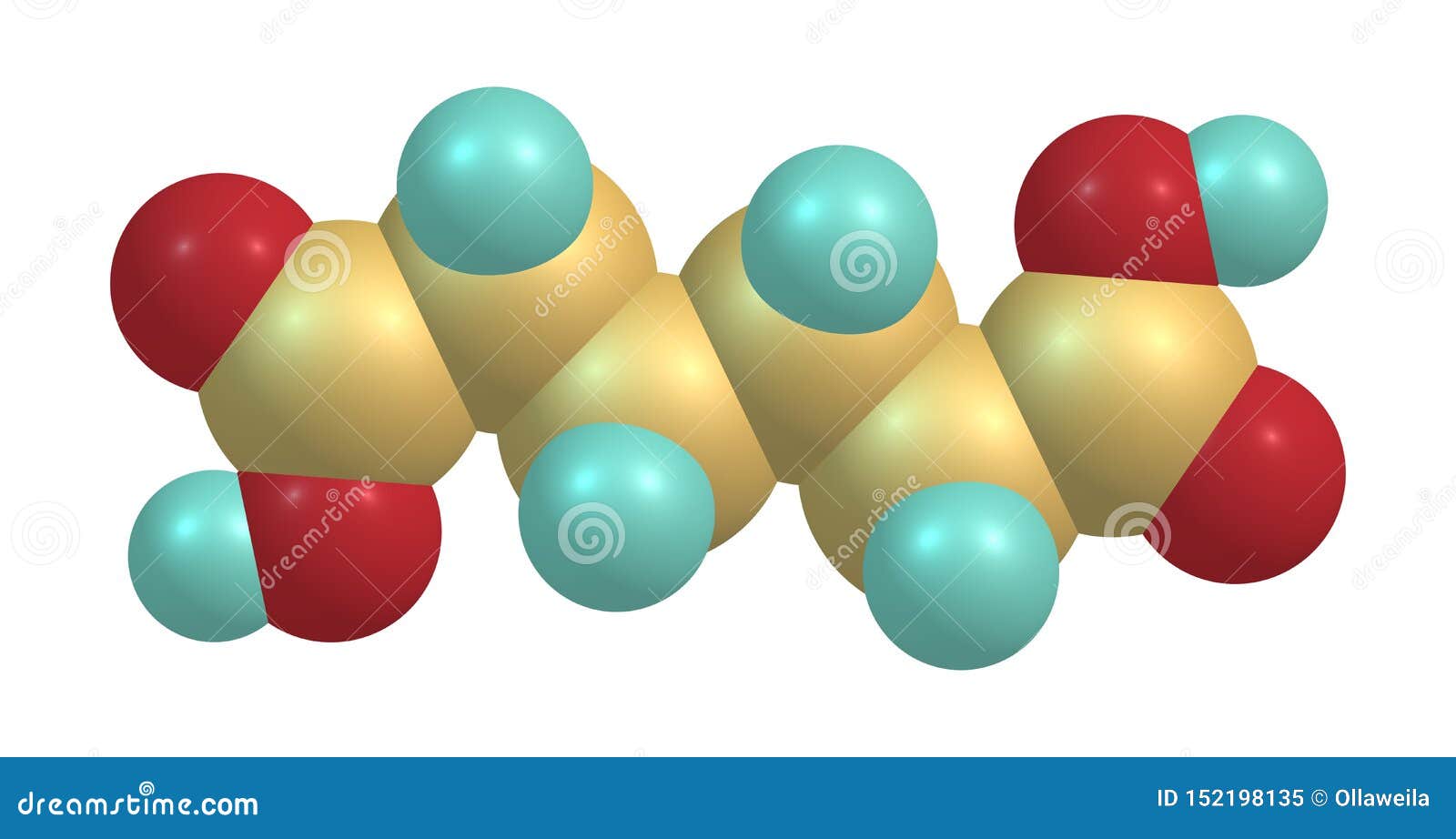 Adipic Acid Molecule 3d, Molecular Structure, Ball And Stick Model ...