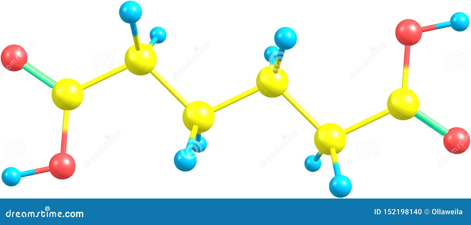 Adipic Acid Molecular Structure Isolated on White Stock Illustration ...