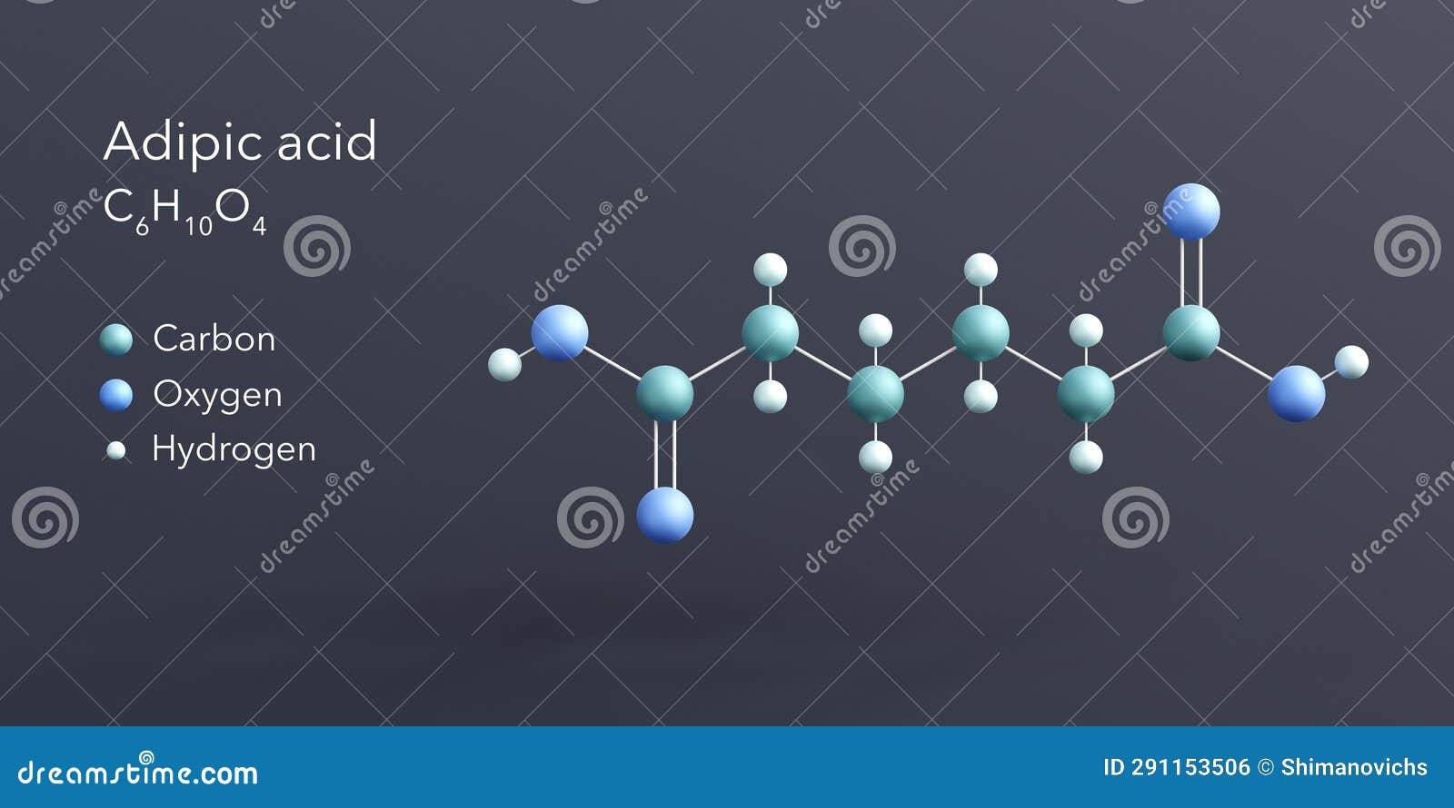 Adipic Acid Molecule Isolated On White Royalty-Free Stock Photo ...