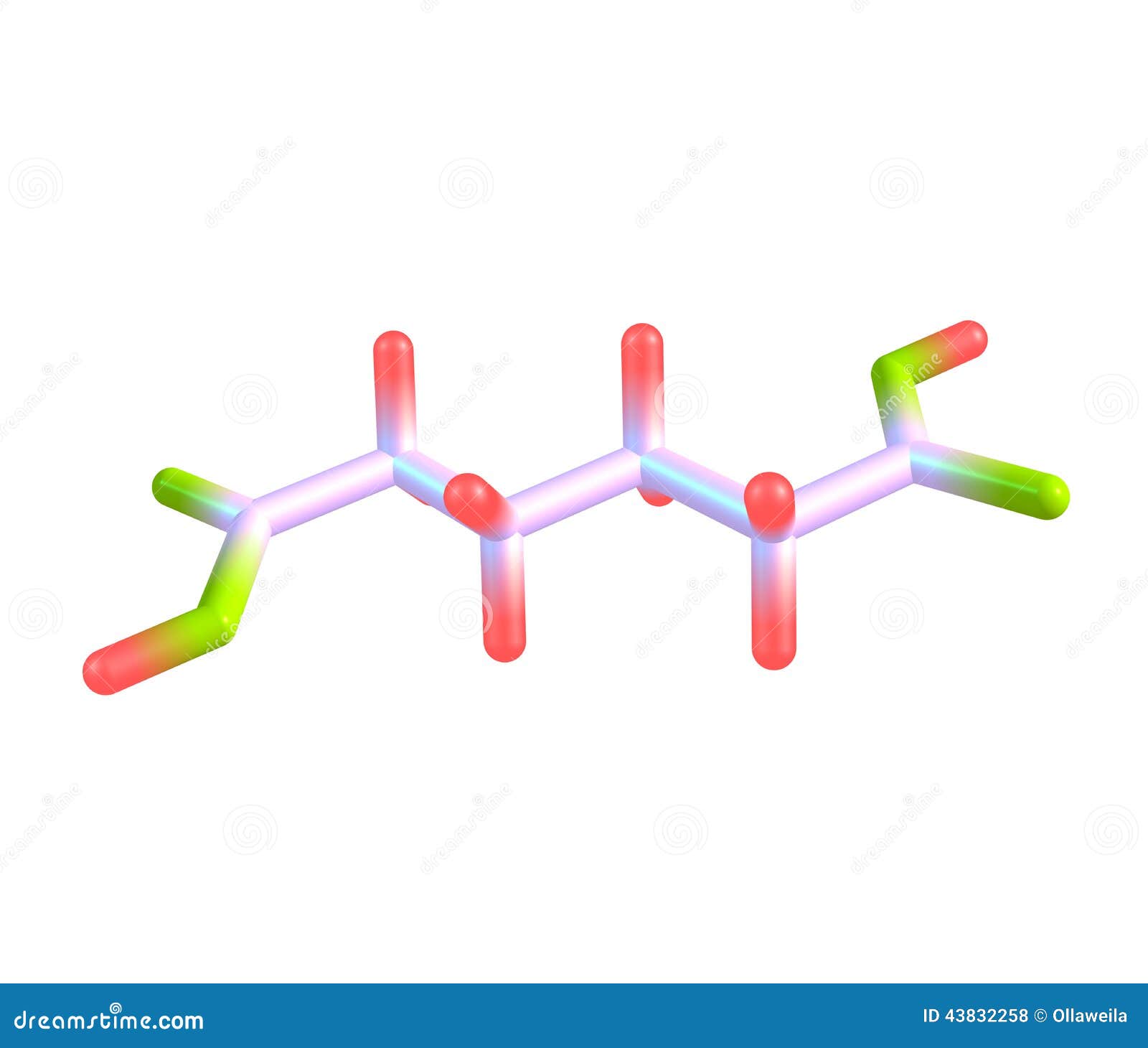 Adipic Acid Molecule Isolated on White Stock Illustration ...