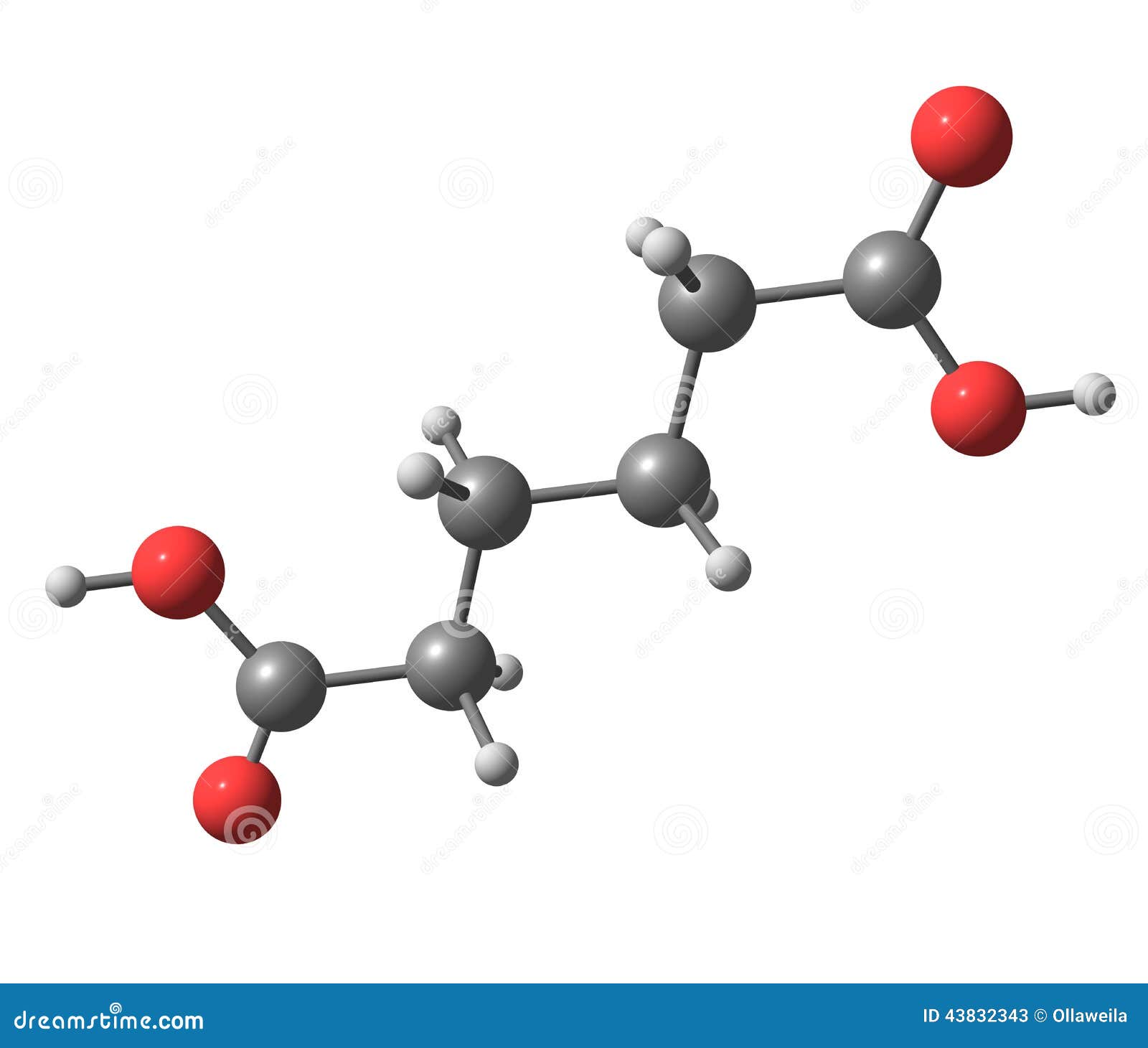 Adipic Acid Molecule Isolated on White Stock Illustration ...