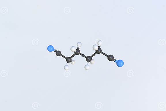 Adiponitrile Molecule. Isolated Molecular Model. 3D Rendering Stock ...