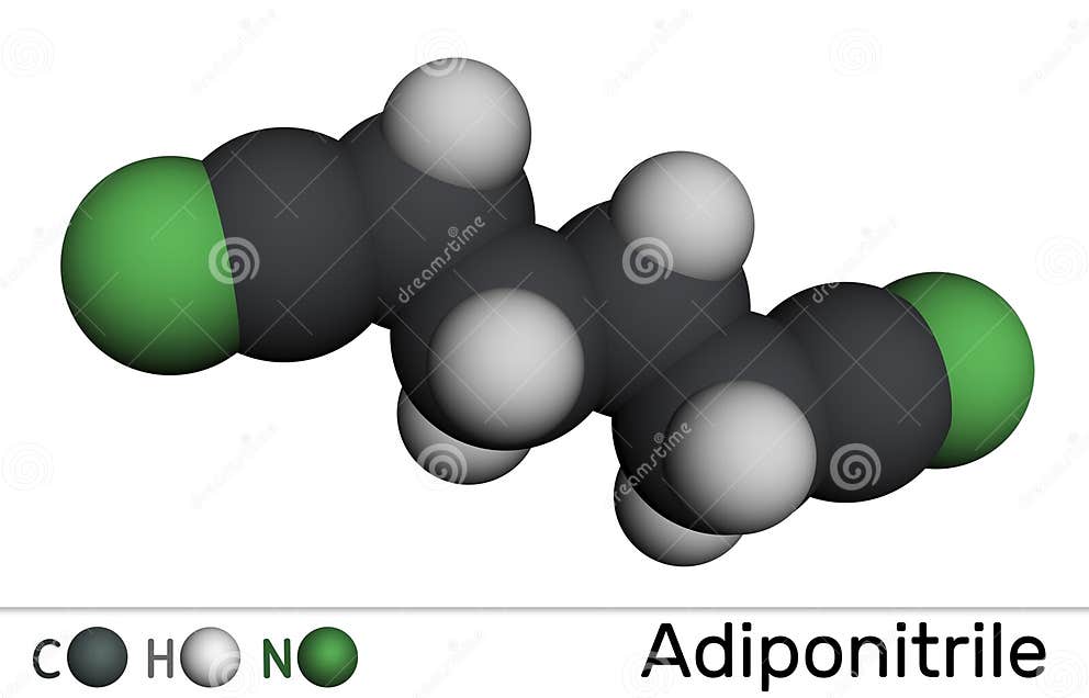 Adiponitrile Molecule. it is Precursor To the Polymer Nylon 66 ...