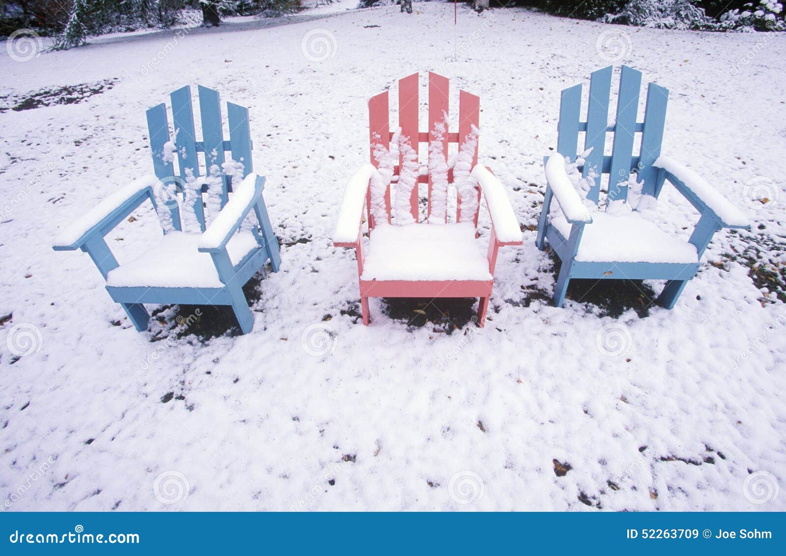 Adirondack Chairs in Snow, NY Stock Image - Image of chairs, covered ...