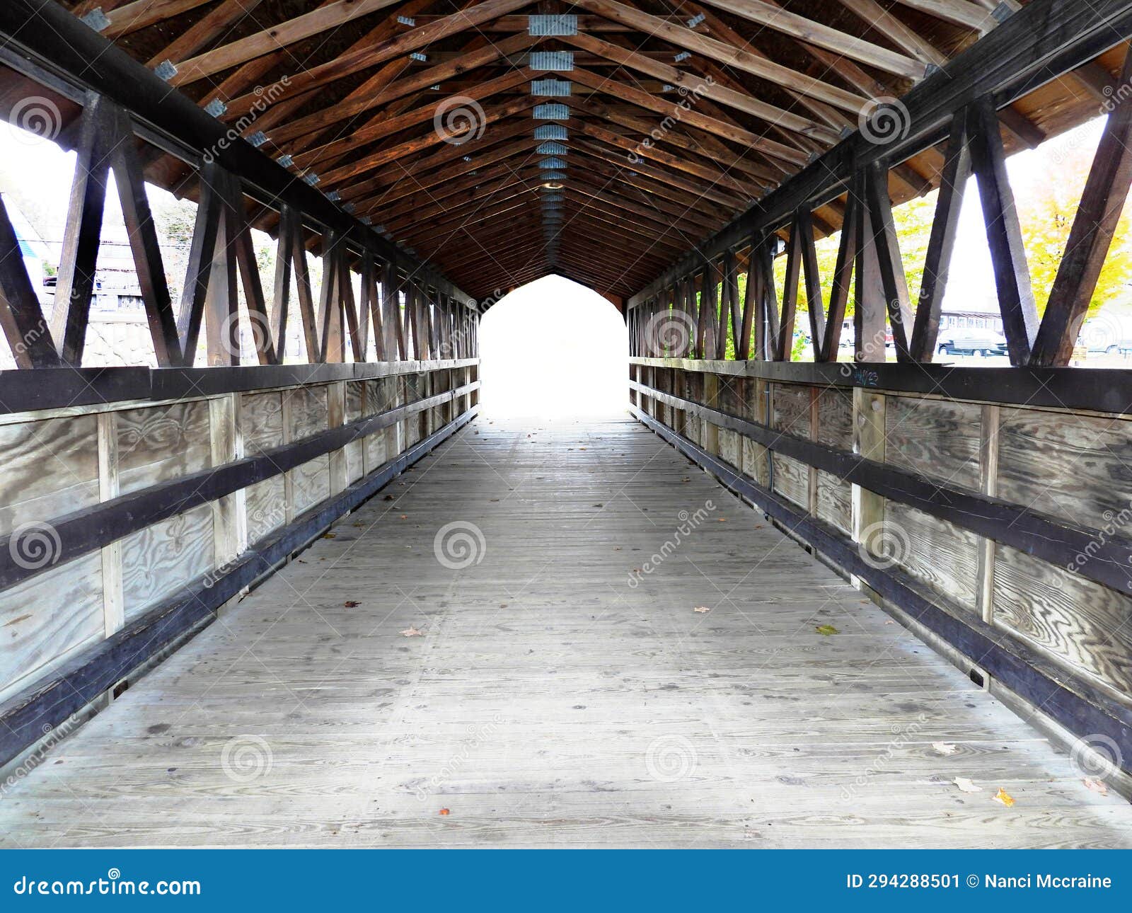 Adirondack Old Forge Covered Bridge Inside Architecture Stock Image ...