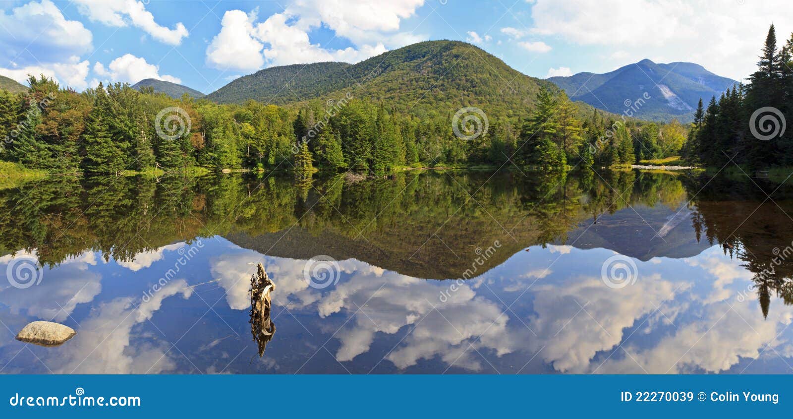 Adirondacks Lake Panorama stock image. Image of pond - 22270039