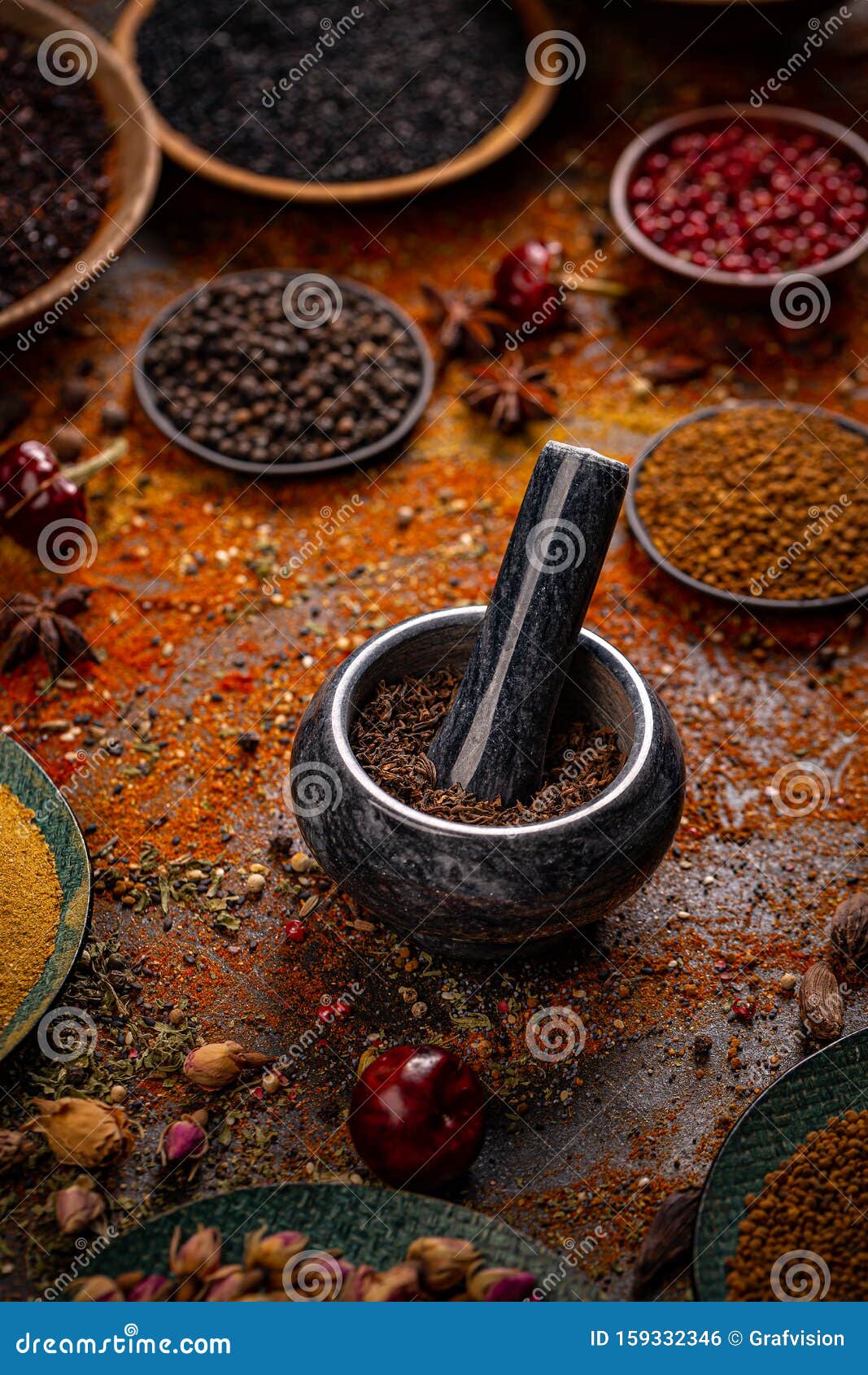 Aditivos Naturales Coloridos Foto de archivo - Imagen de especia, curry ...