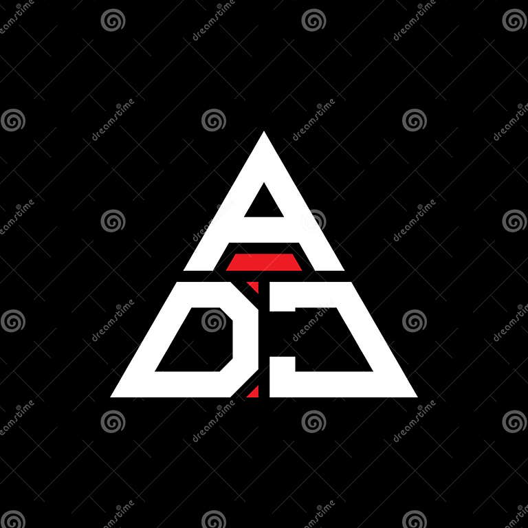 ADJ Triangle Letter Logo Design with Triangle Shape. ADJ Triangle Logo ...