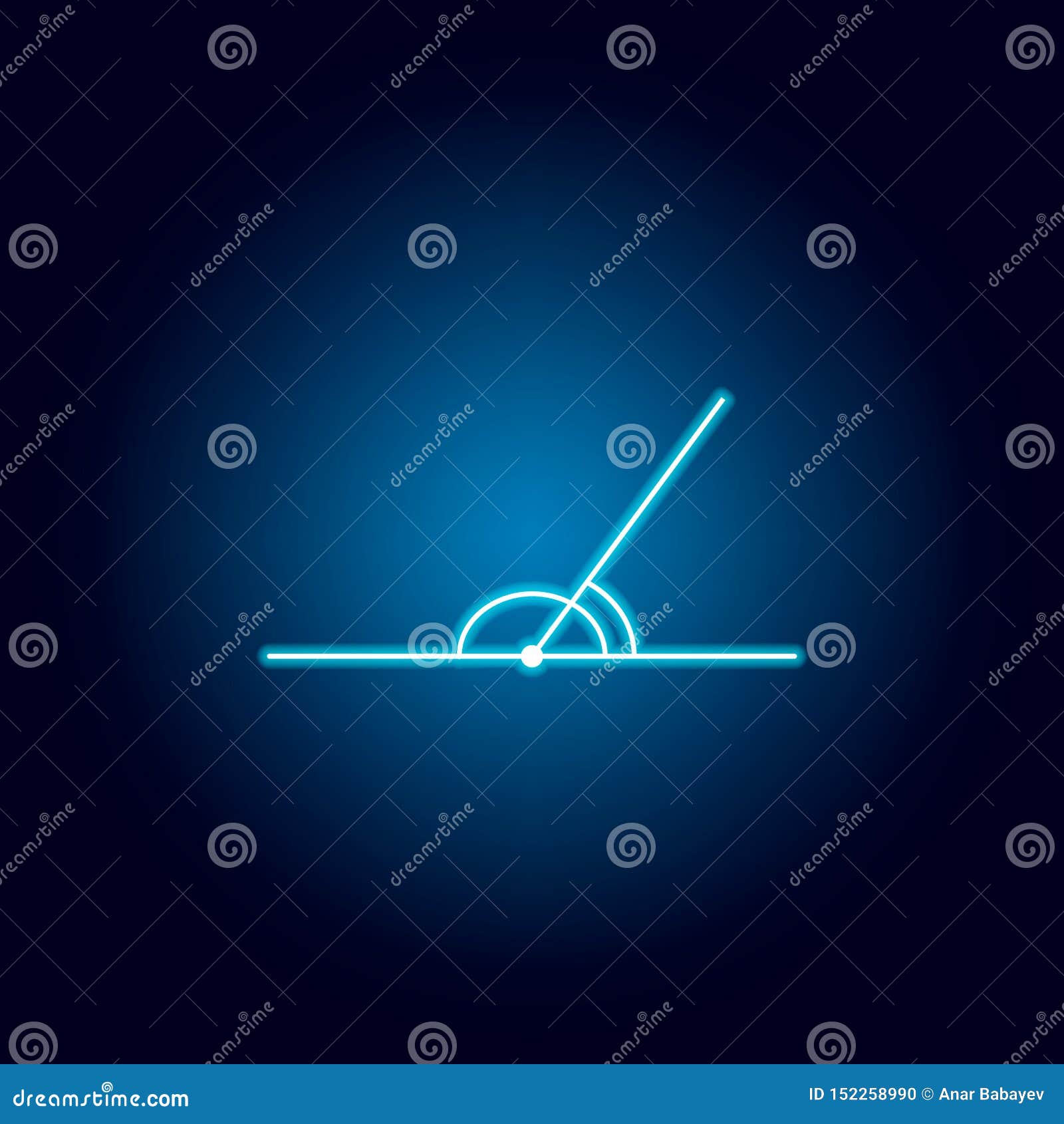 Adjacent Angles Icon in Neon Style. Geometric Figure Element for Mobile ...