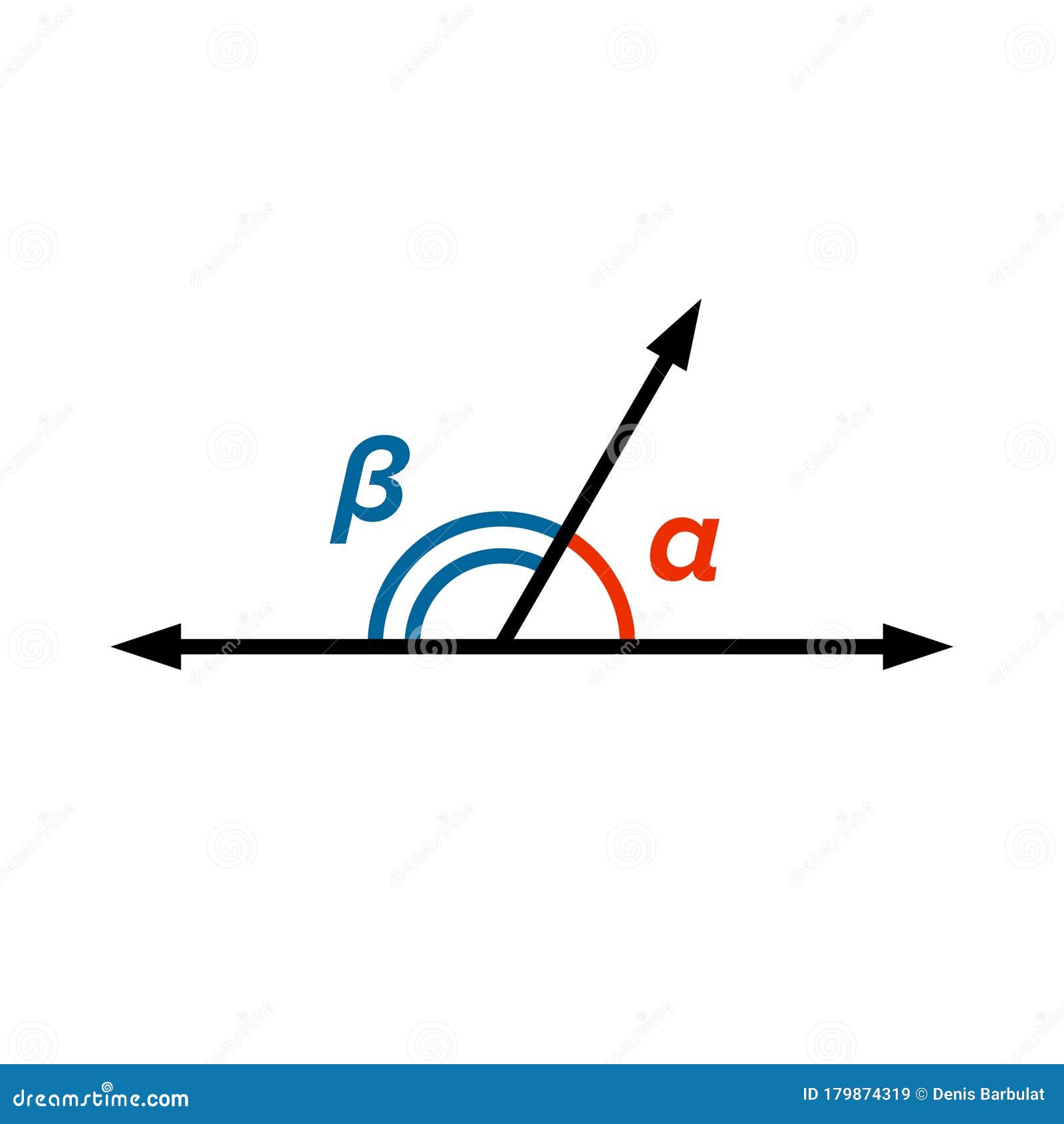 Adjacent Angles Colored Icon. Can Be Used For Web, Logo, Mobile App, UI ...
