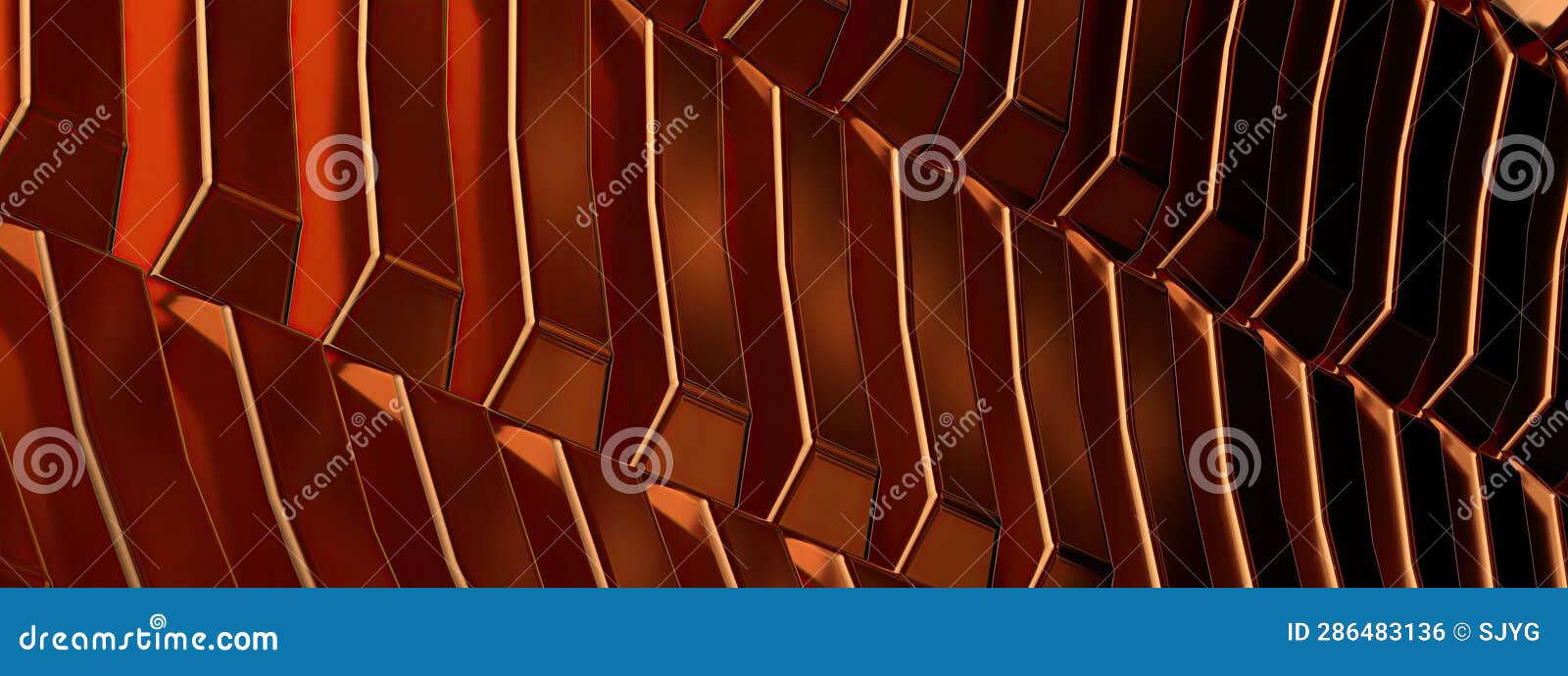 Adjacent Hexagonal Objects Bronze Metallic Elegant and Modern 3D ...