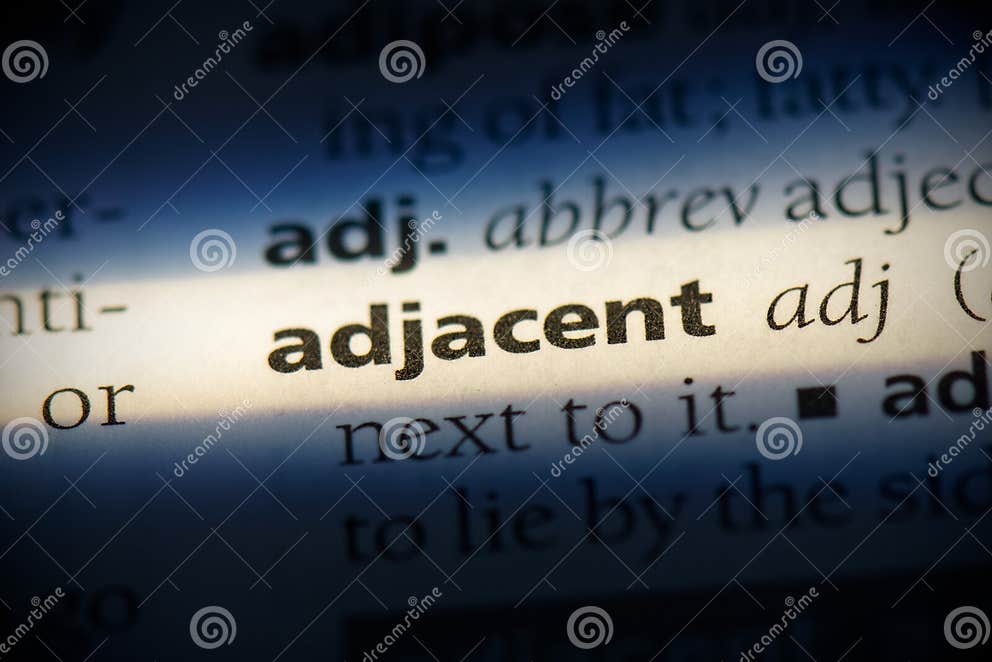 Adjacent stock image. Image of etymology, word, isolated - 161577851