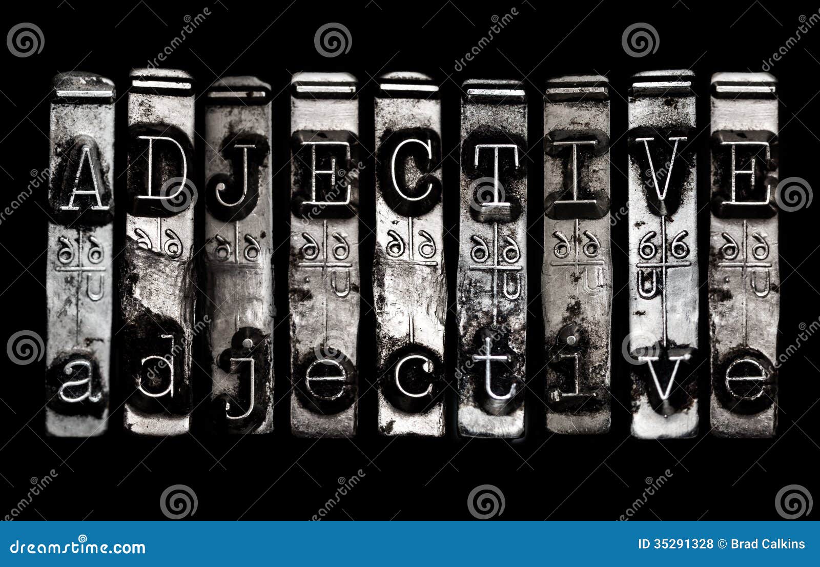 Adjective Concept In English Grammar And Learning Class Lesson. Wooden ...