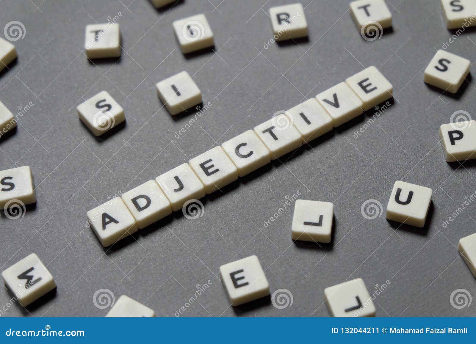 ADJECTIVE Word Made From Square Letter Tiles Royalty-Free Stock ...