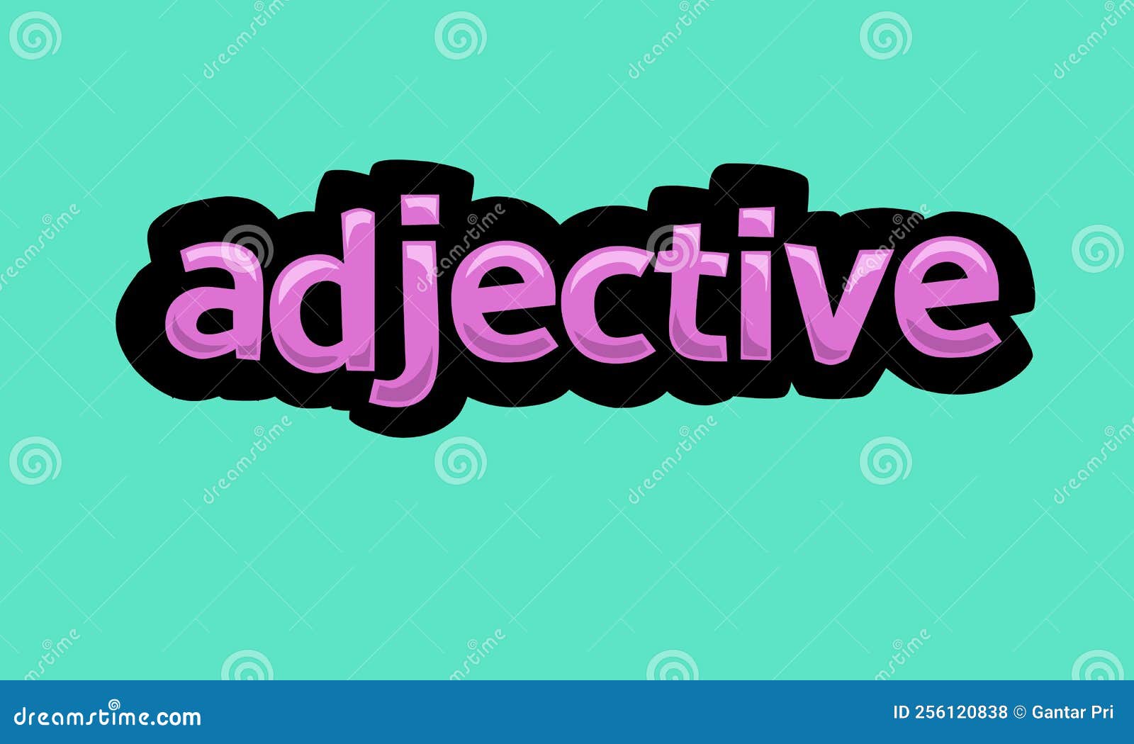 ADJECTIVE Writing Vector Design on a Blue Background Stock Vector ...