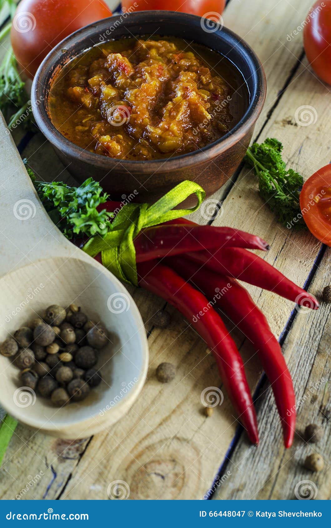 Adjika Spicy Snack and Its Ingredients Stock Image - Image of pepperoni ...