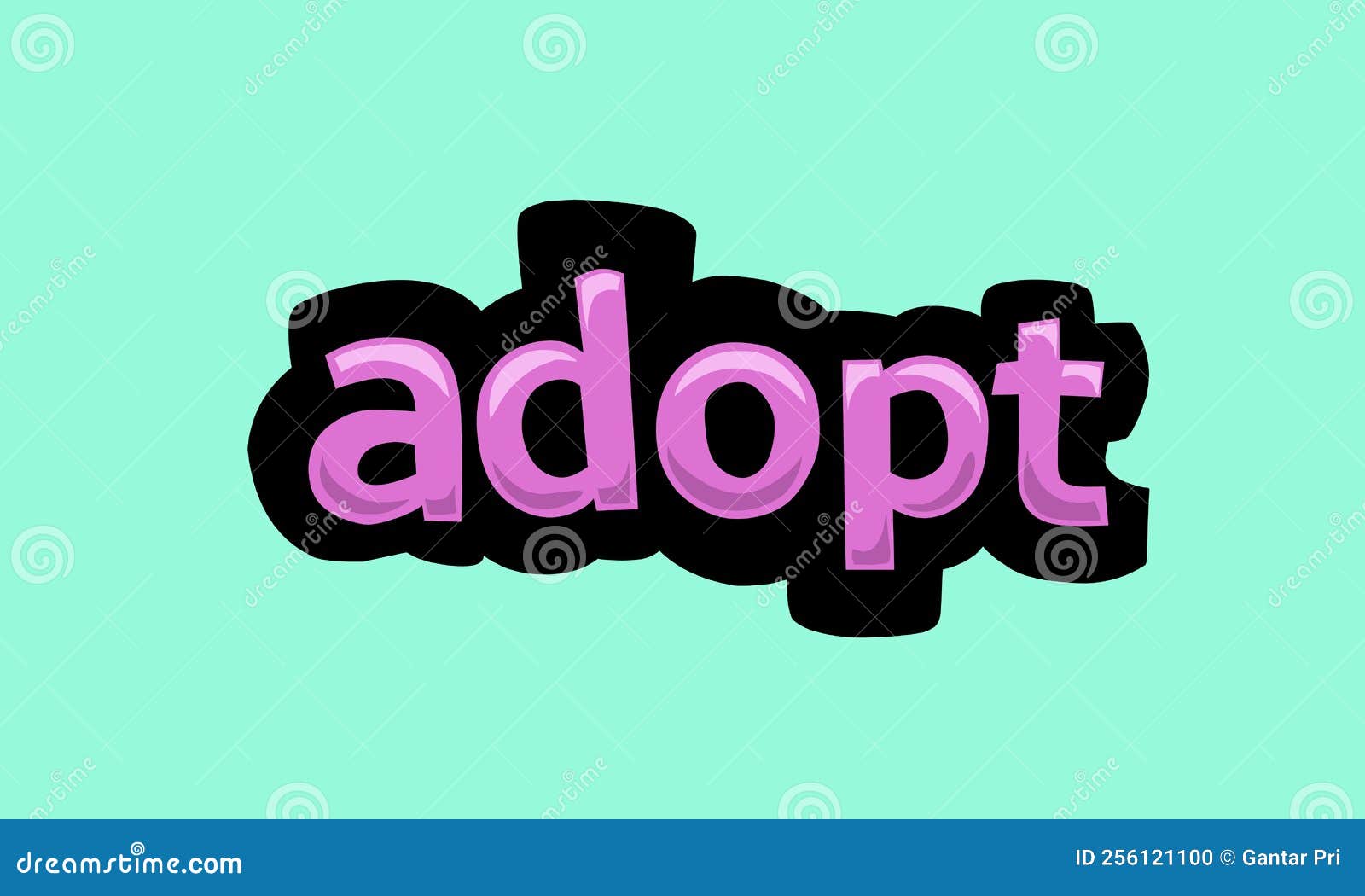 ADOPT Writing Vector Design on a Blue Background Stock Vector ...