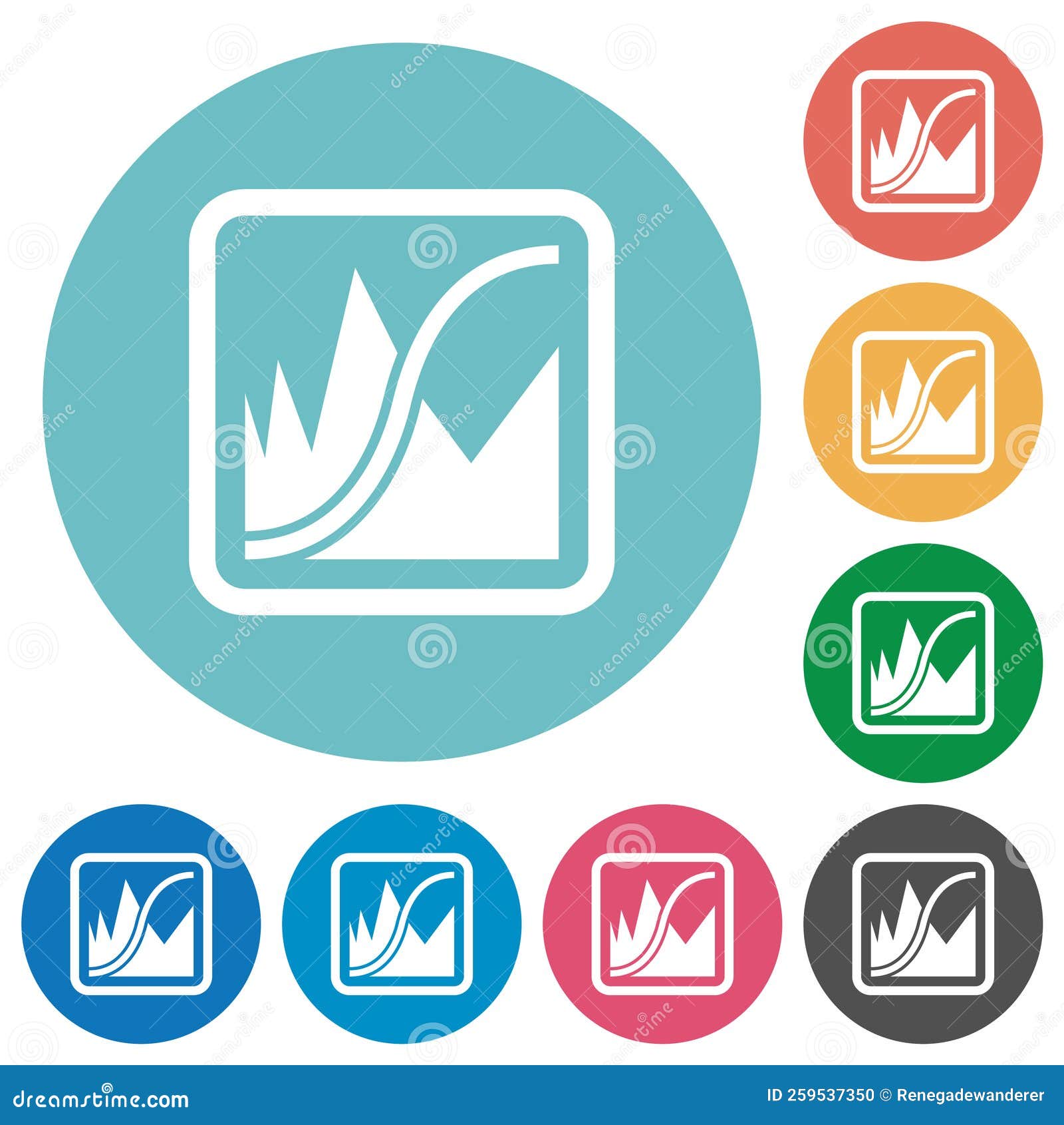 Adjust Image Curves Flat Round Icons Stock Illustration - Illustration ...