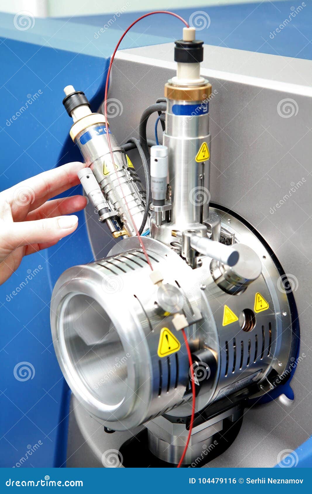 Adjust the Mass Spectrometer. the Man Analyzes the Device for De Stock ...