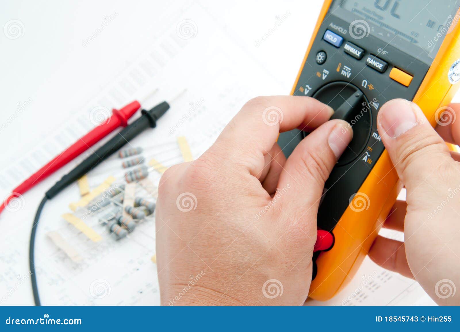 Adjust Multi Meter To Check Value Spec Stock Image - Image of high ...
