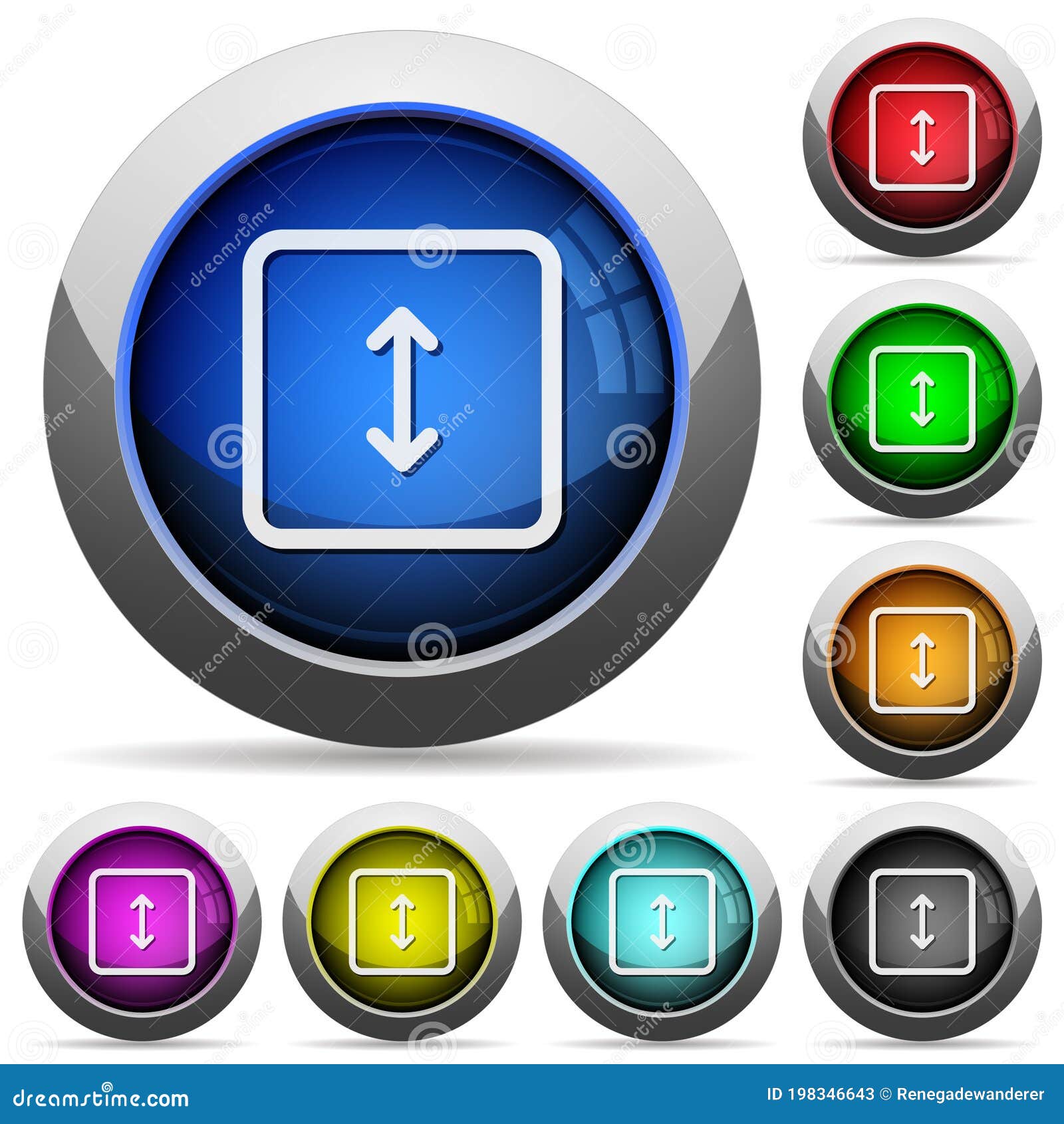 Adjust Object Height Beveled Buttons Vector Illustration ...