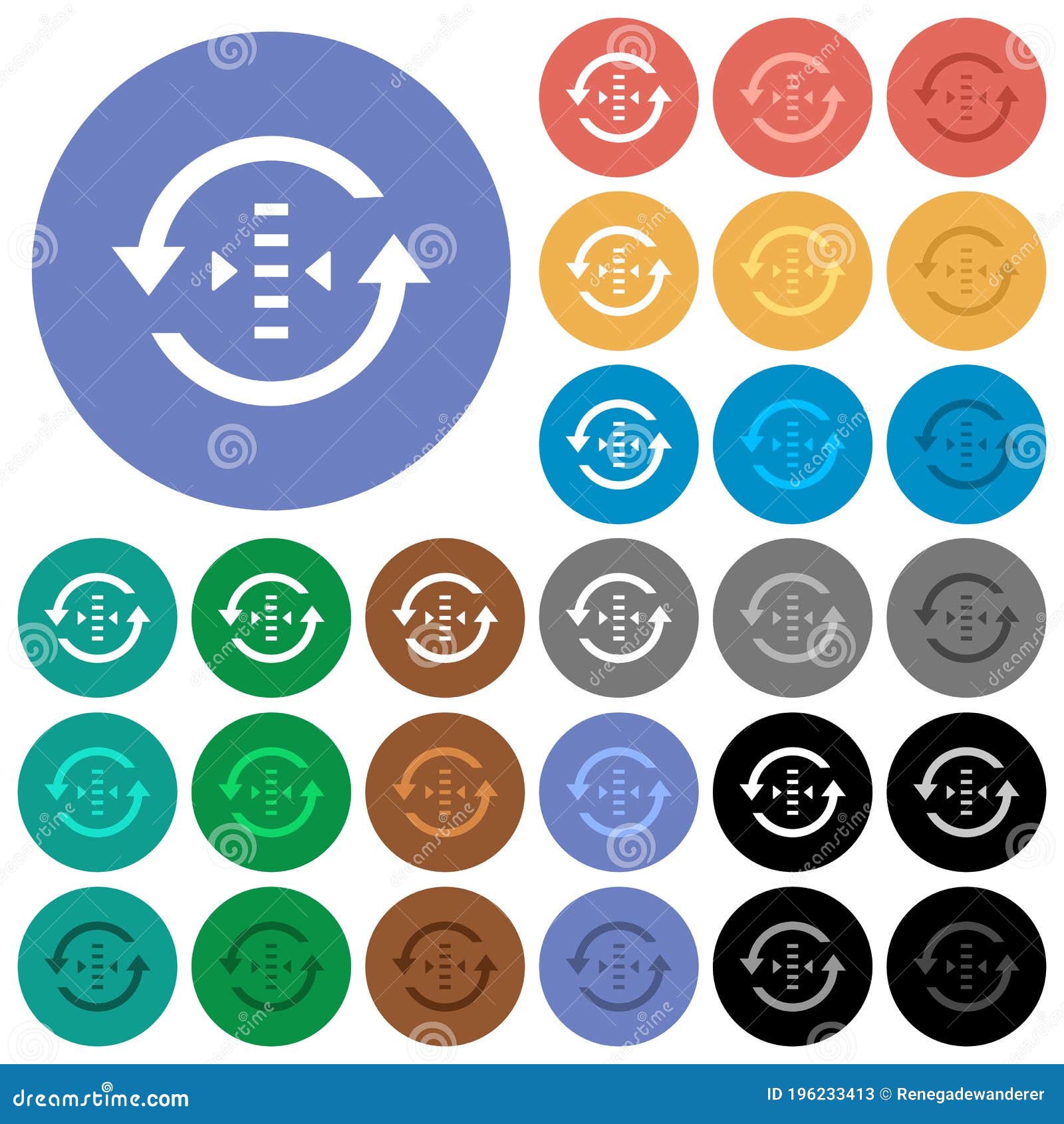 Adjust Refresh Rate Round Flat Multi Colored Icons Stock Vector ...