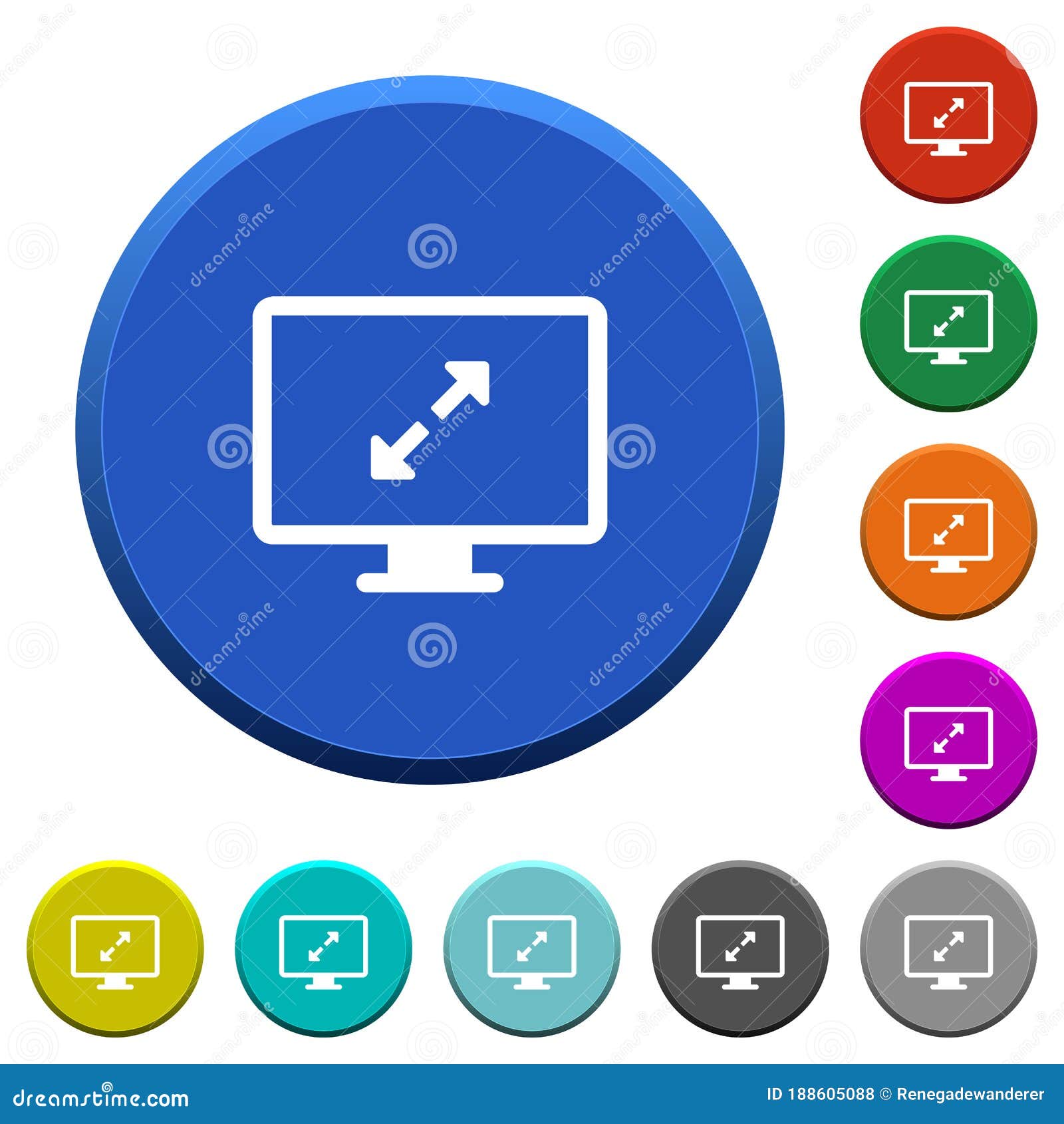 Adjust Screen Resolution Beveled Buttons Stock Vector - Illustration of ...