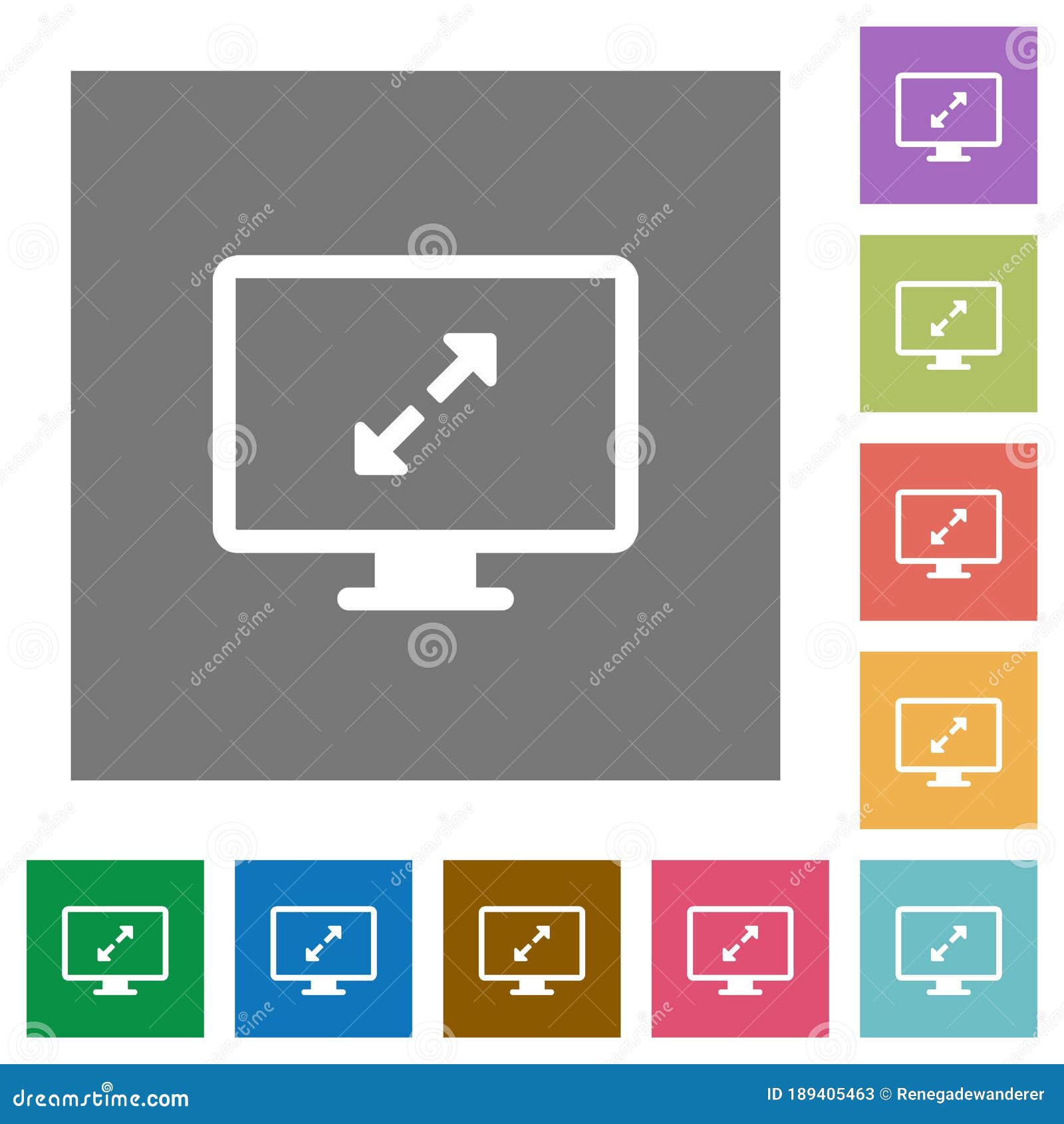 Screen Resolution Icon Set, 4K UHD, 5K, 8K, Quad HD, Full HD And HD ...