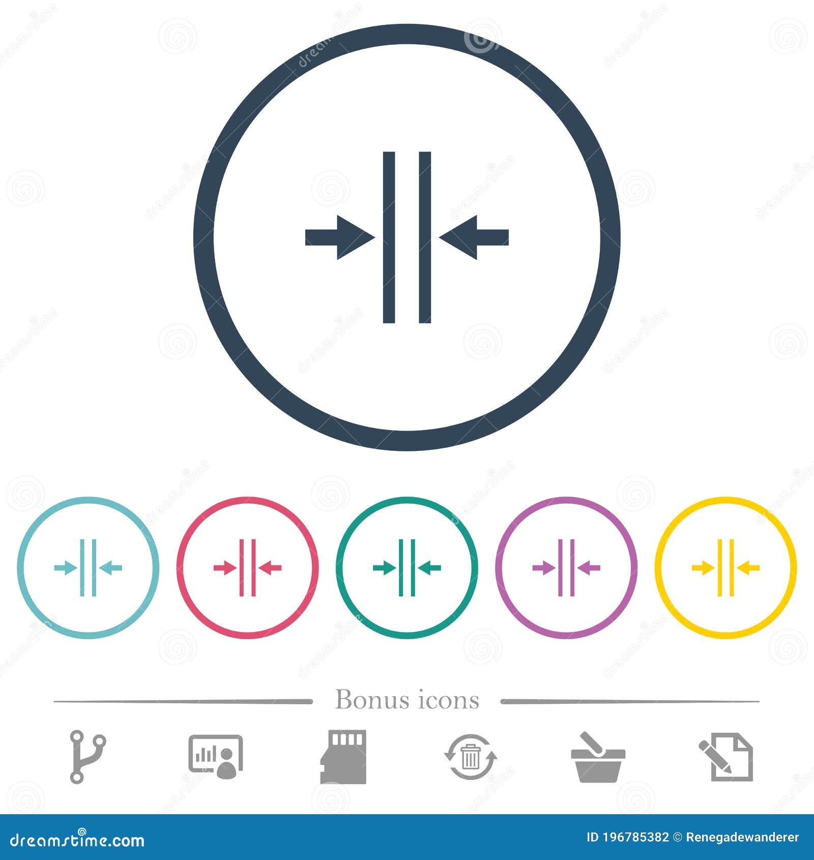 Adjust Text Column Gutter Flat Color Icons in Round Outlines Stock ...