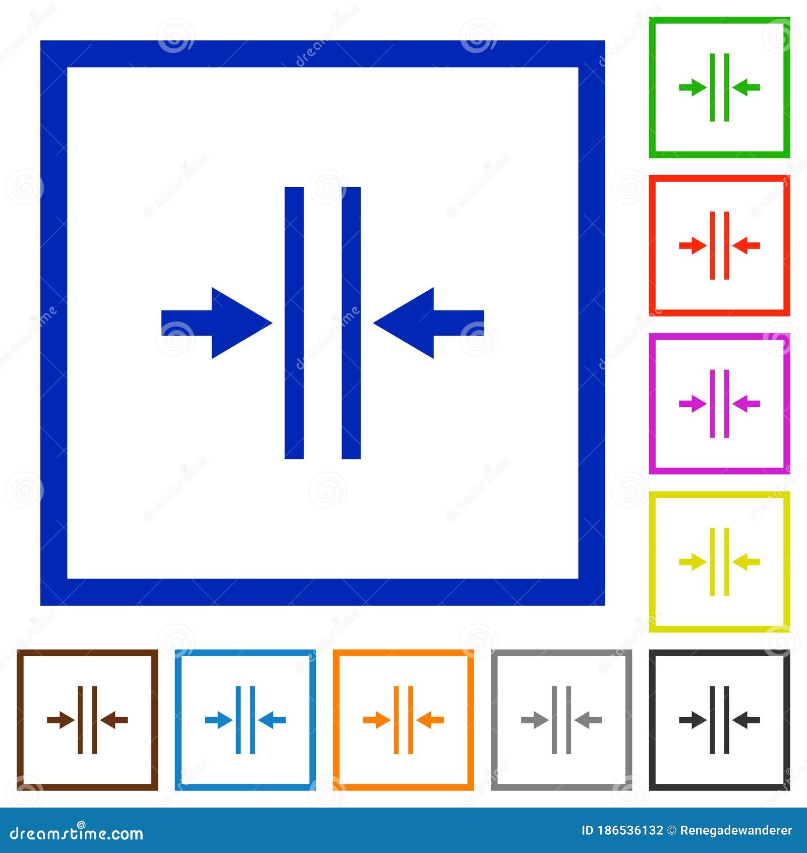 Adjust Text Column Gutter Flat Round Icons Cartoon Vector ...