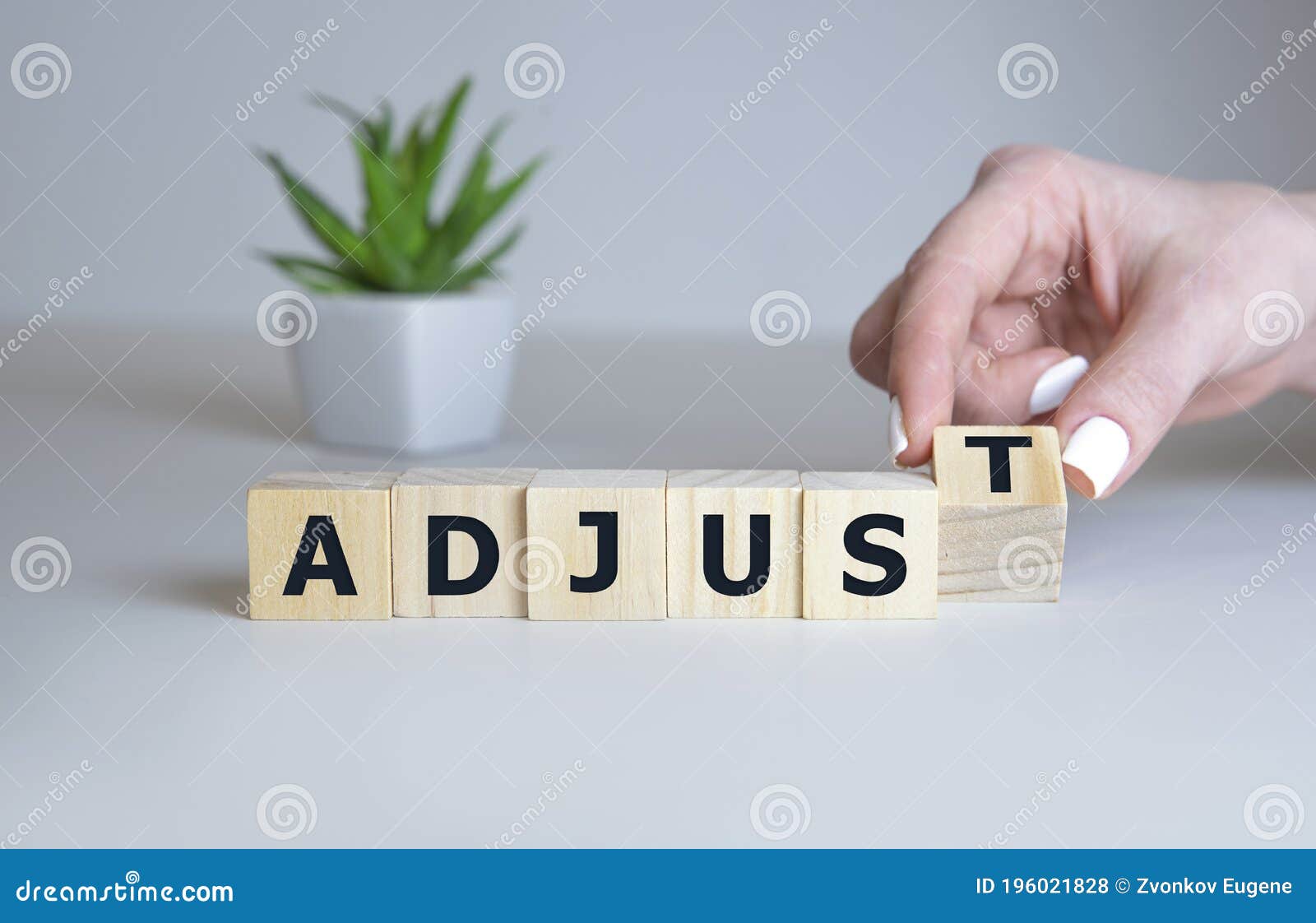 ADJUST Word Made with Building Blocks on White Stock Photo - Image of ...