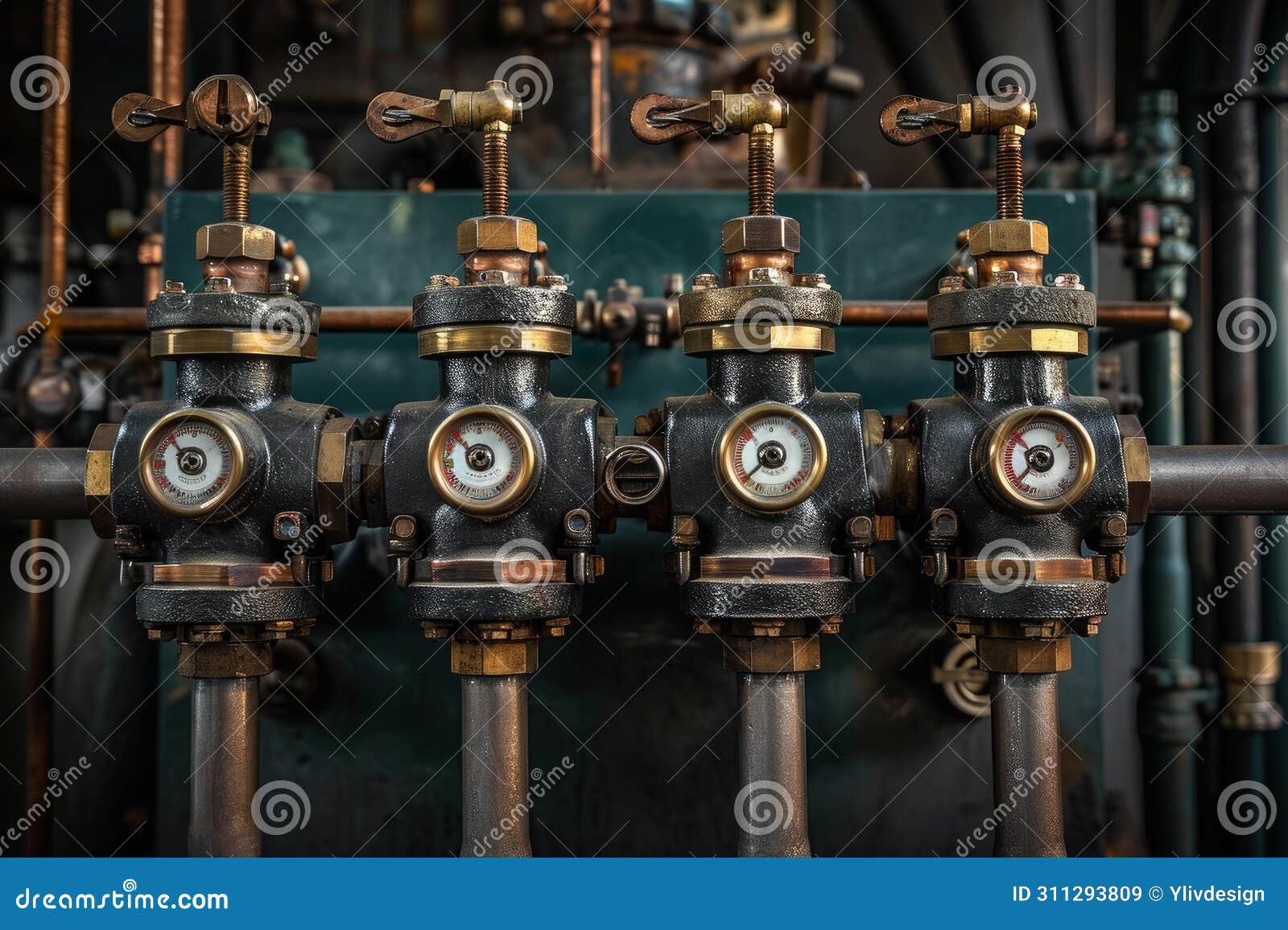 Adjustable Air Compressor Regulator Valves. Generate Ai Stock Image ...
